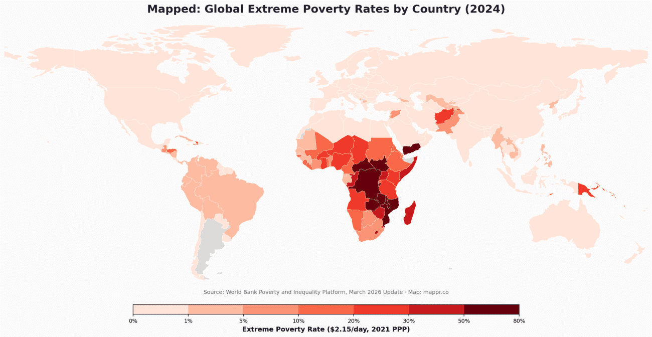 Mapped: Global Poverty Rates by Country (2026 World Bank Update) | Mappr