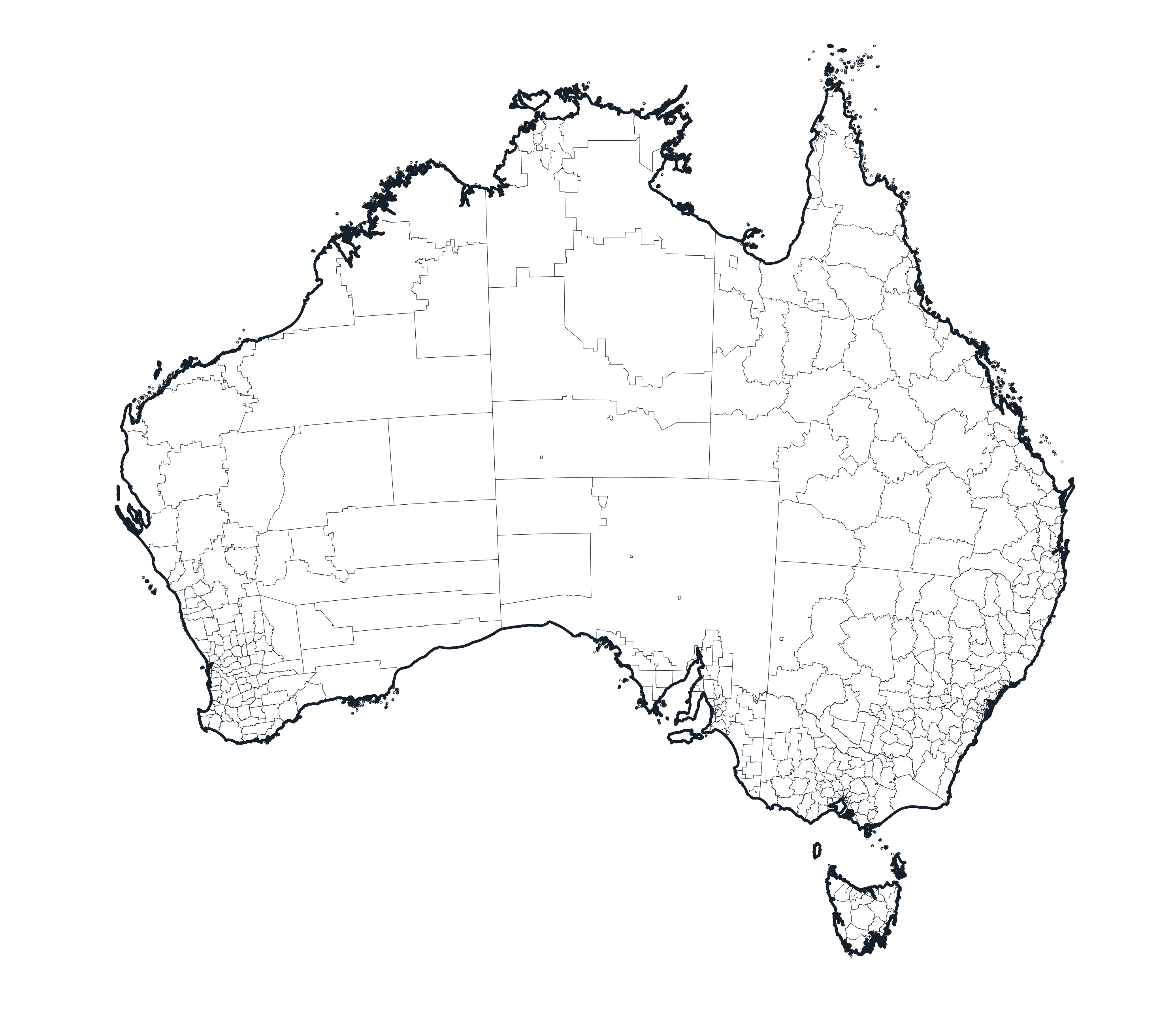 Australia Blank Maps | Mappr