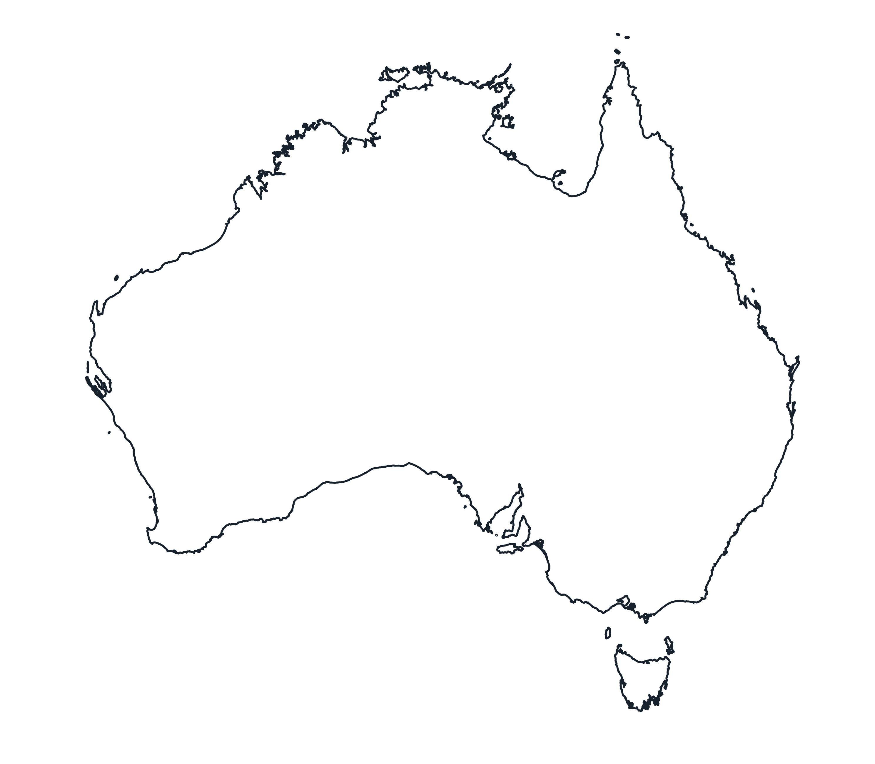 Australia Blank Maps | Mappr