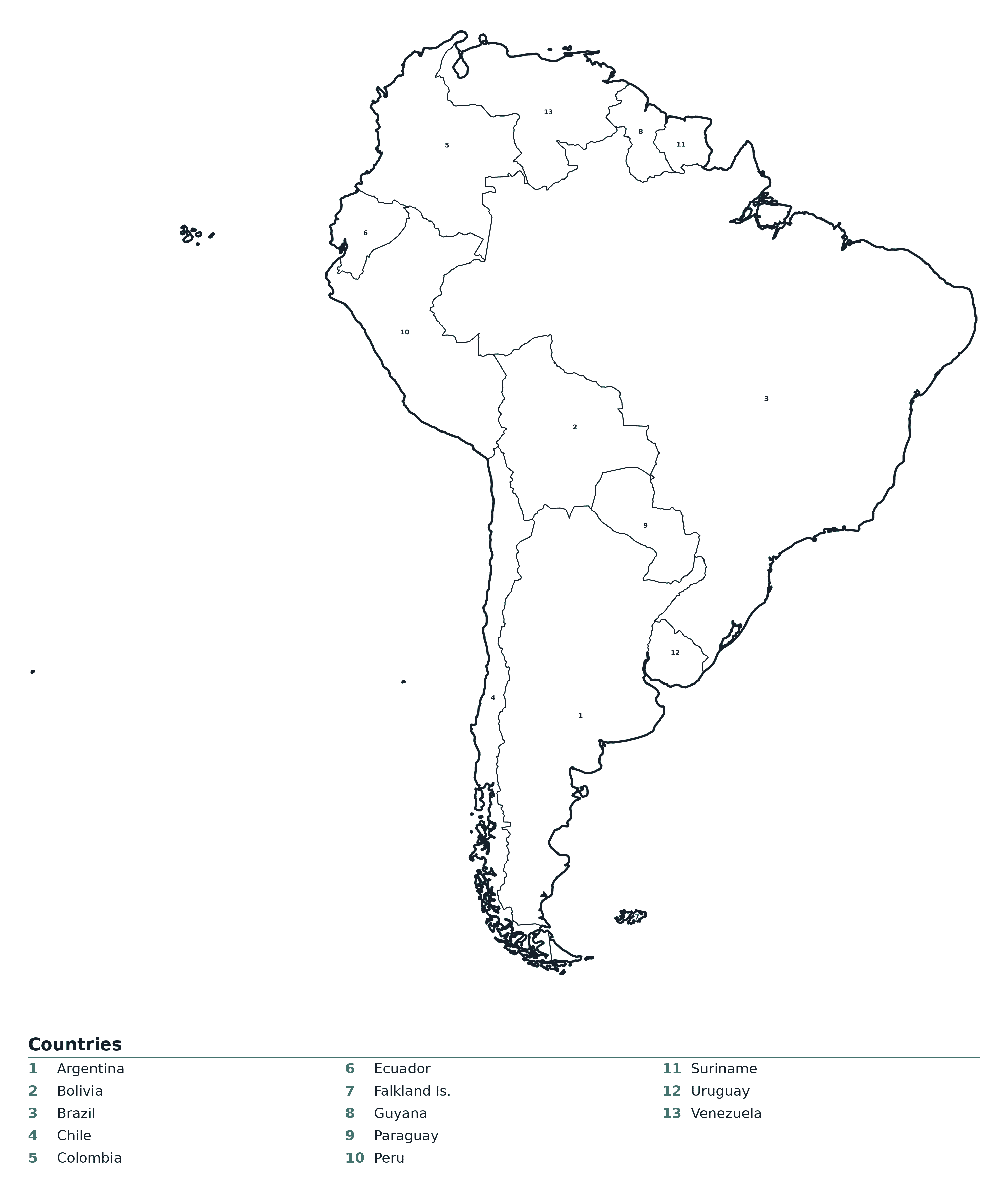 South America Blank Maps | Mappr