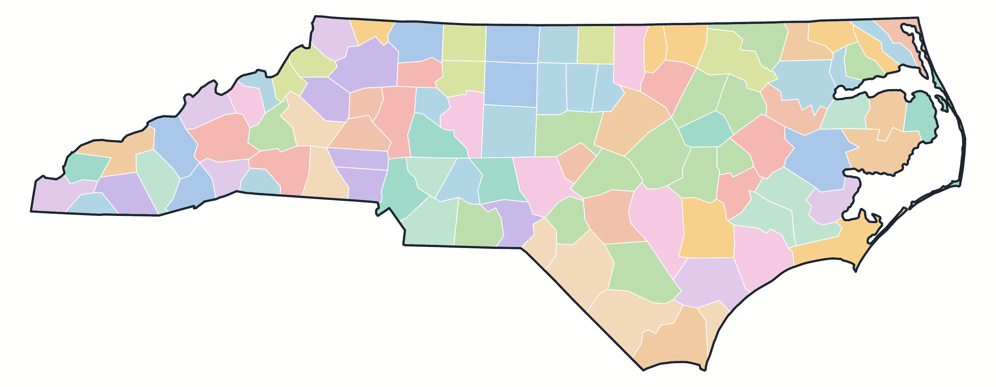 North Carolina Blank Maps | Mappr