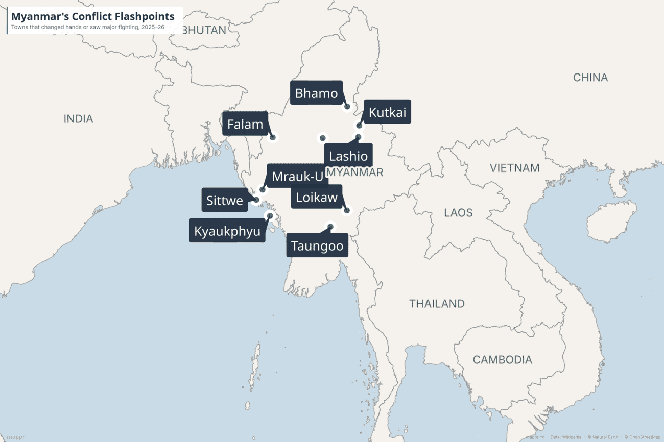 Mapped: Myanmar’s Conflict Zones in 2026 — Who Controls What Five Years ...