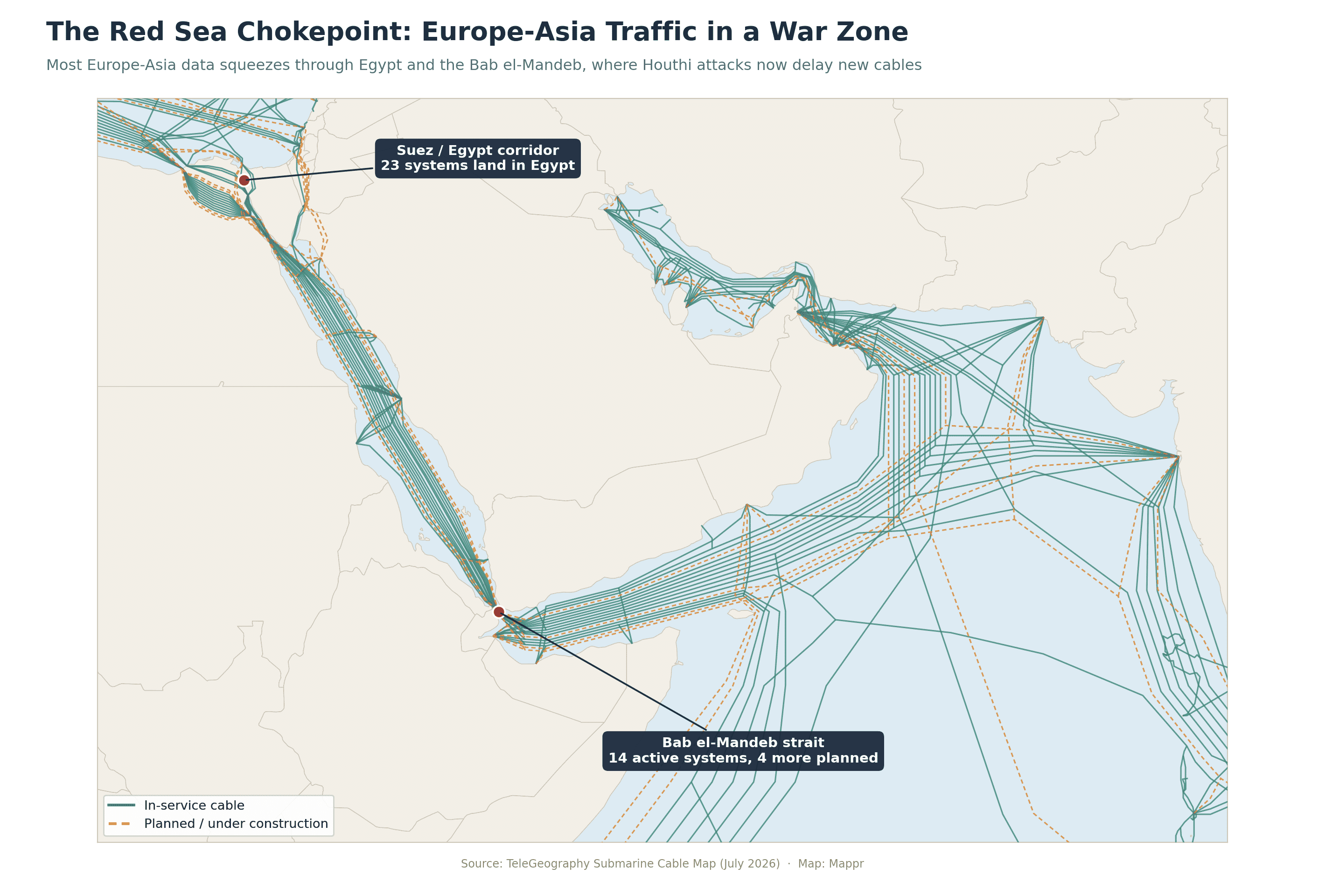 Mapped: The Submarine Cables That Carry the Internet (2026) | Mappr