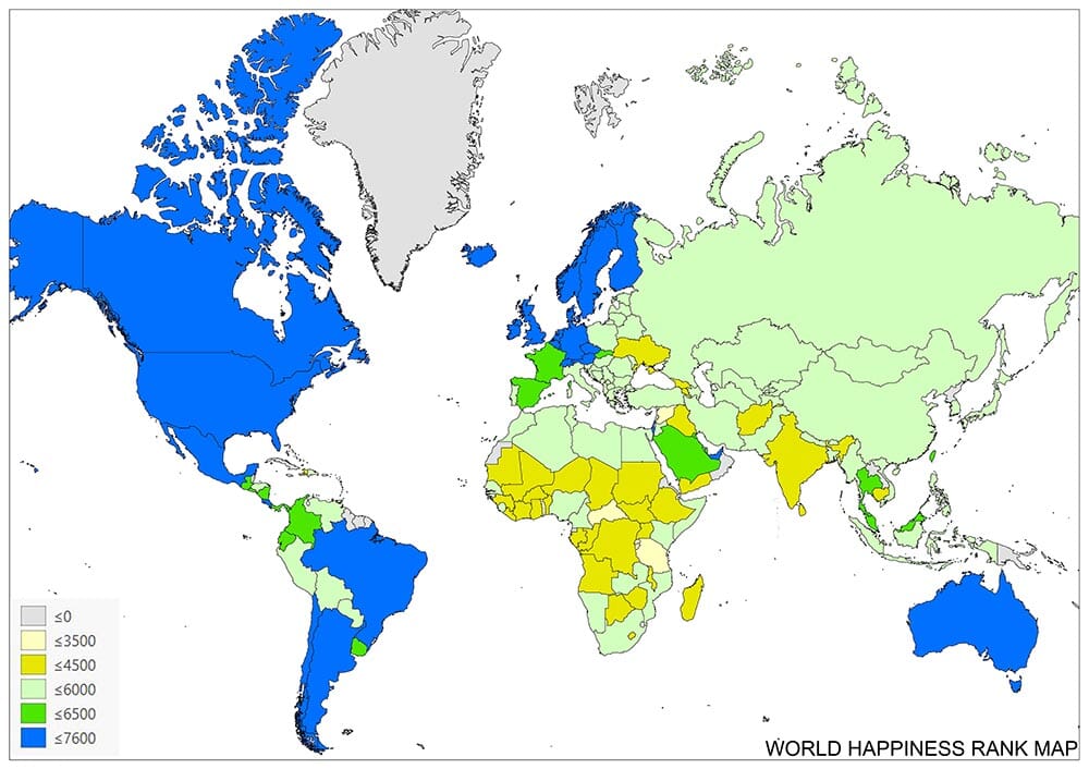 World's Happiness Map | Mappr