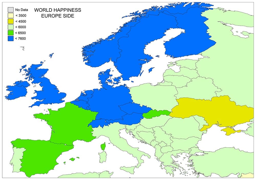 World's Happiness Map | Mappr