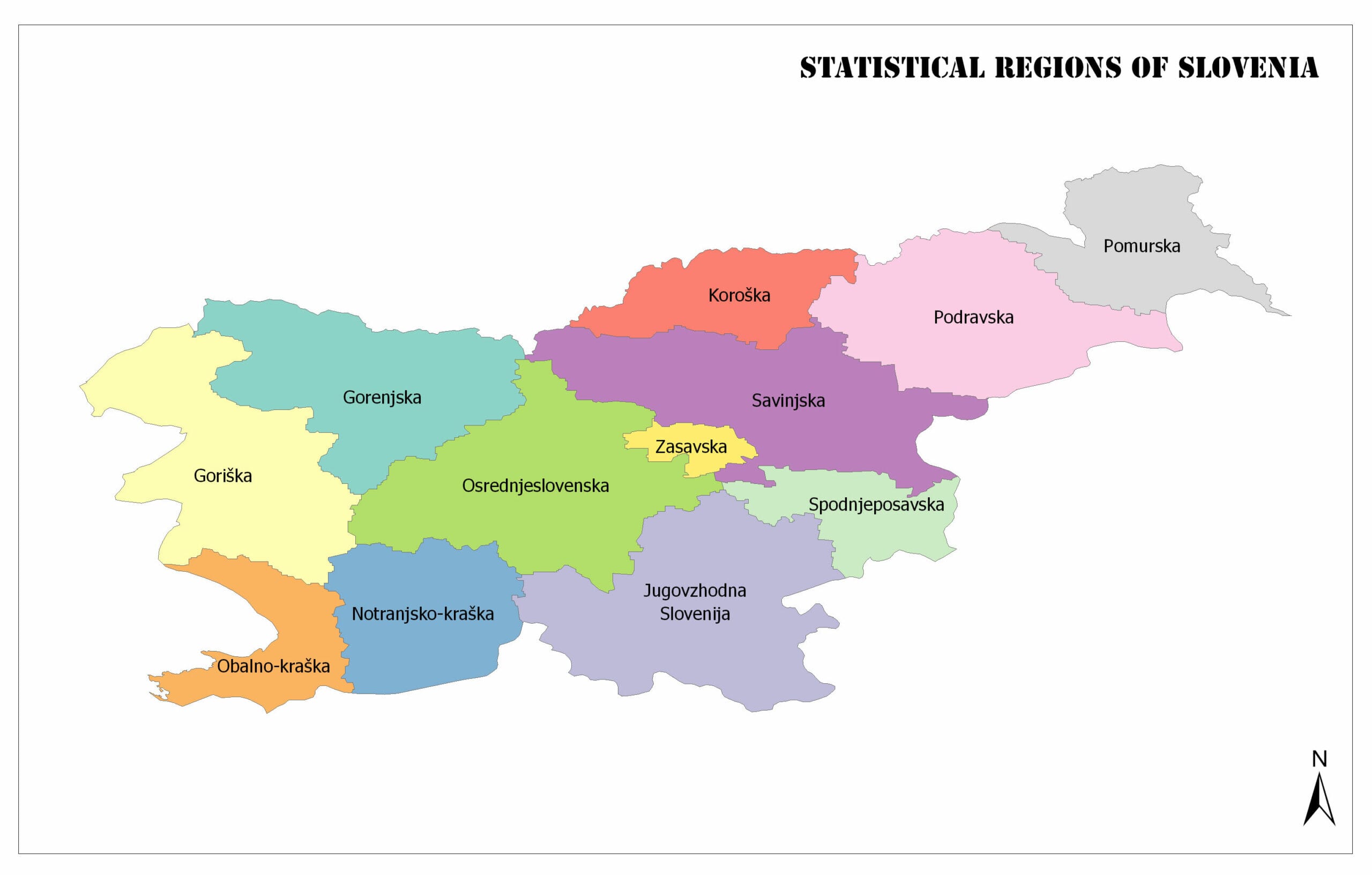 Statistical Regions of Slovenia | Mappr