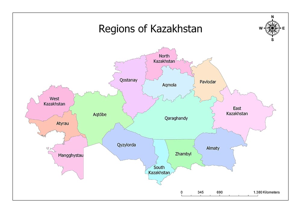 Geographic Regions of Kazakhstan | Mappr