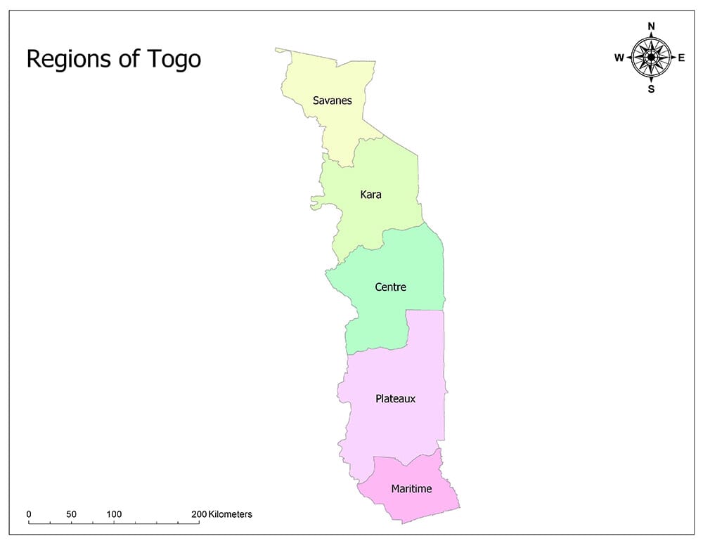 Regions of Togo | Mappr