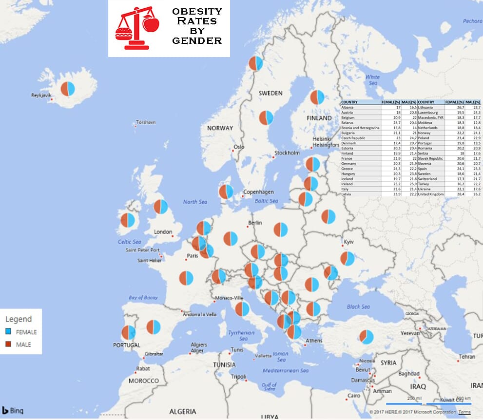 Obesity Rates by Gender | Mappr