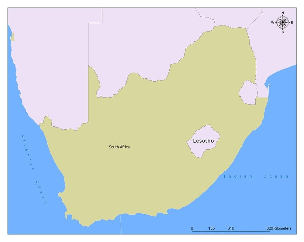 Lesotho Flag Map and Meaning | Mappr