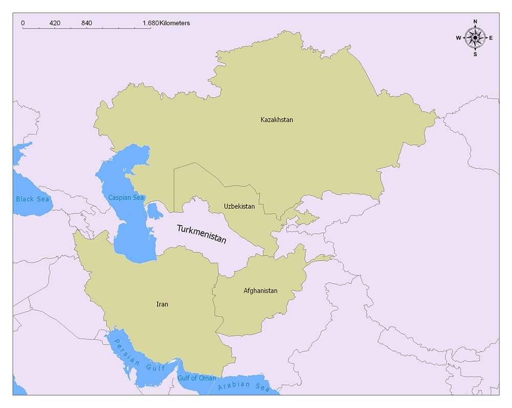 Turkmenistan Flag Map and Meaning | Mappr