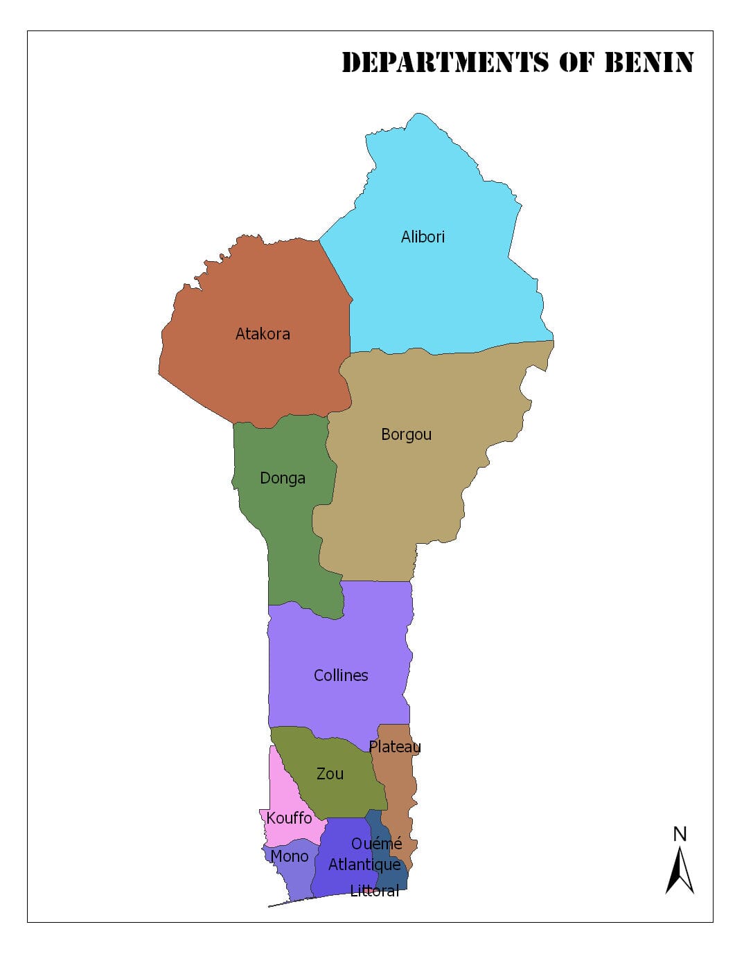 Departments of Benin | Mappr