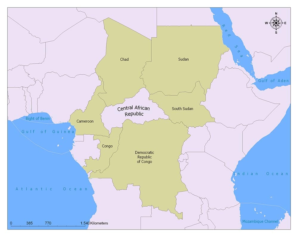 Central African Republic Flag Map and Meaning | Mappr