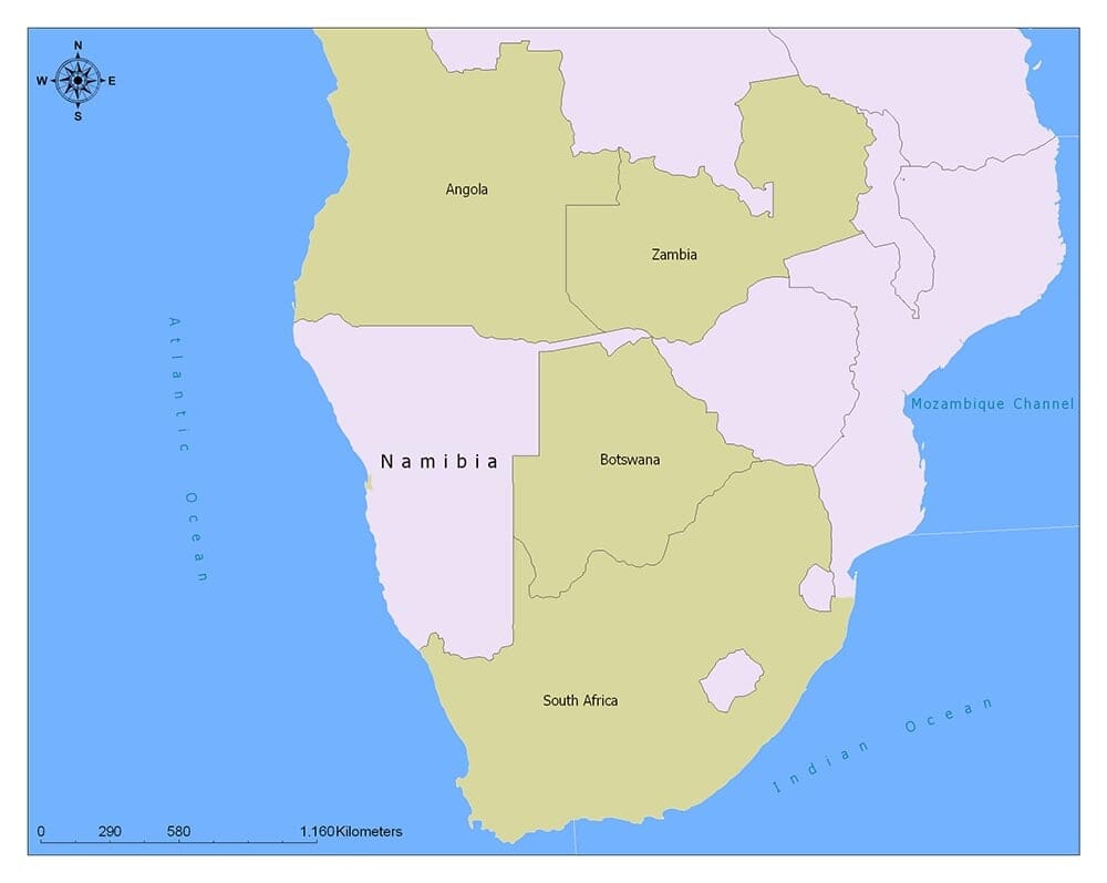 Namibia Flag Map and Meaning | Mappr