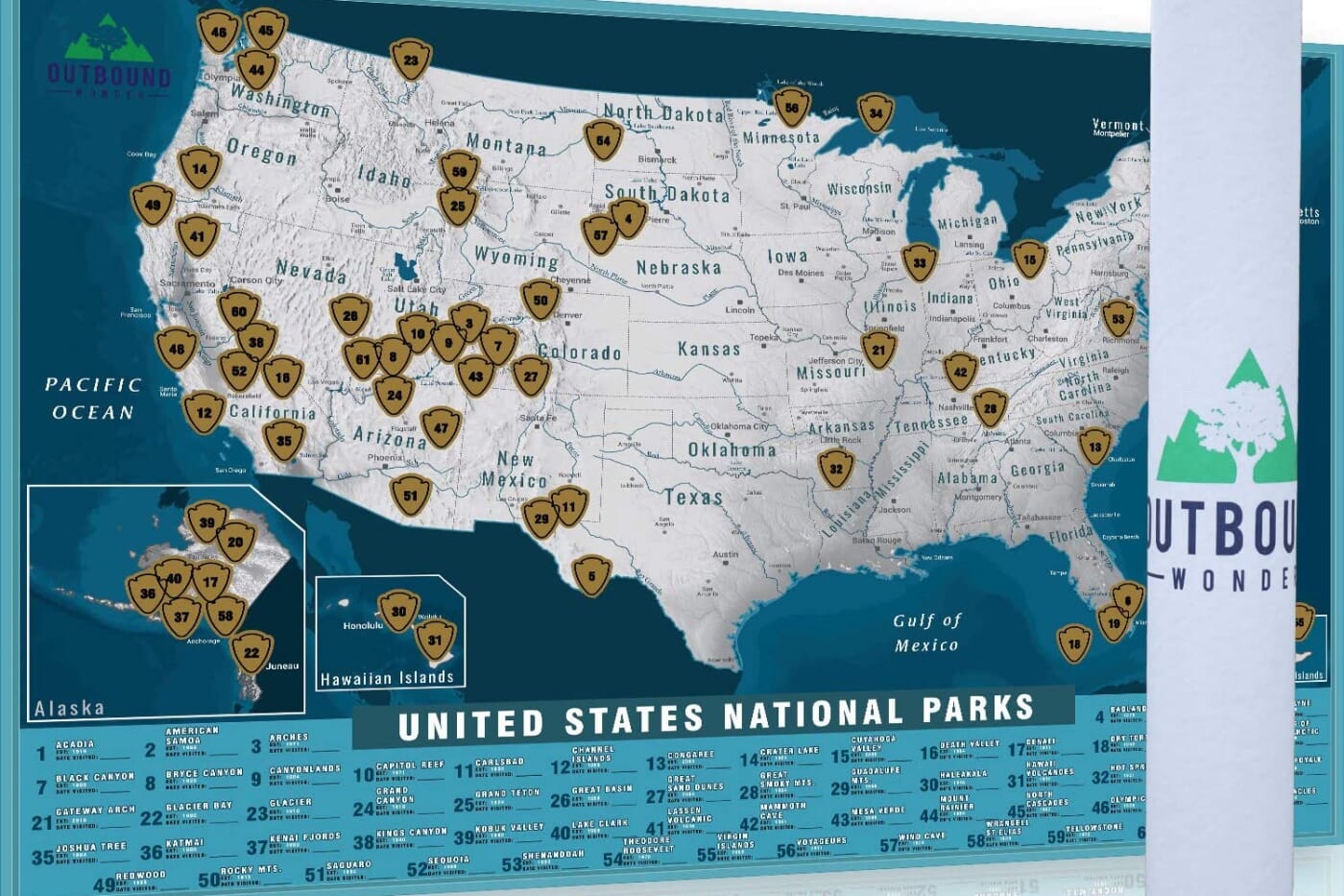 The 10 Best National Parks Scratch Off Maps | Mappr
