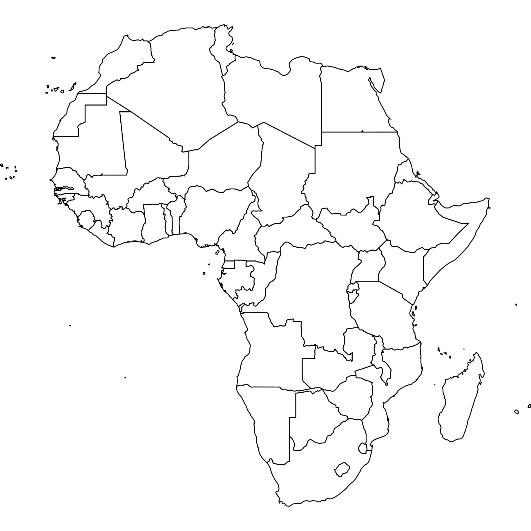 Africa Blank Maps | Mappr