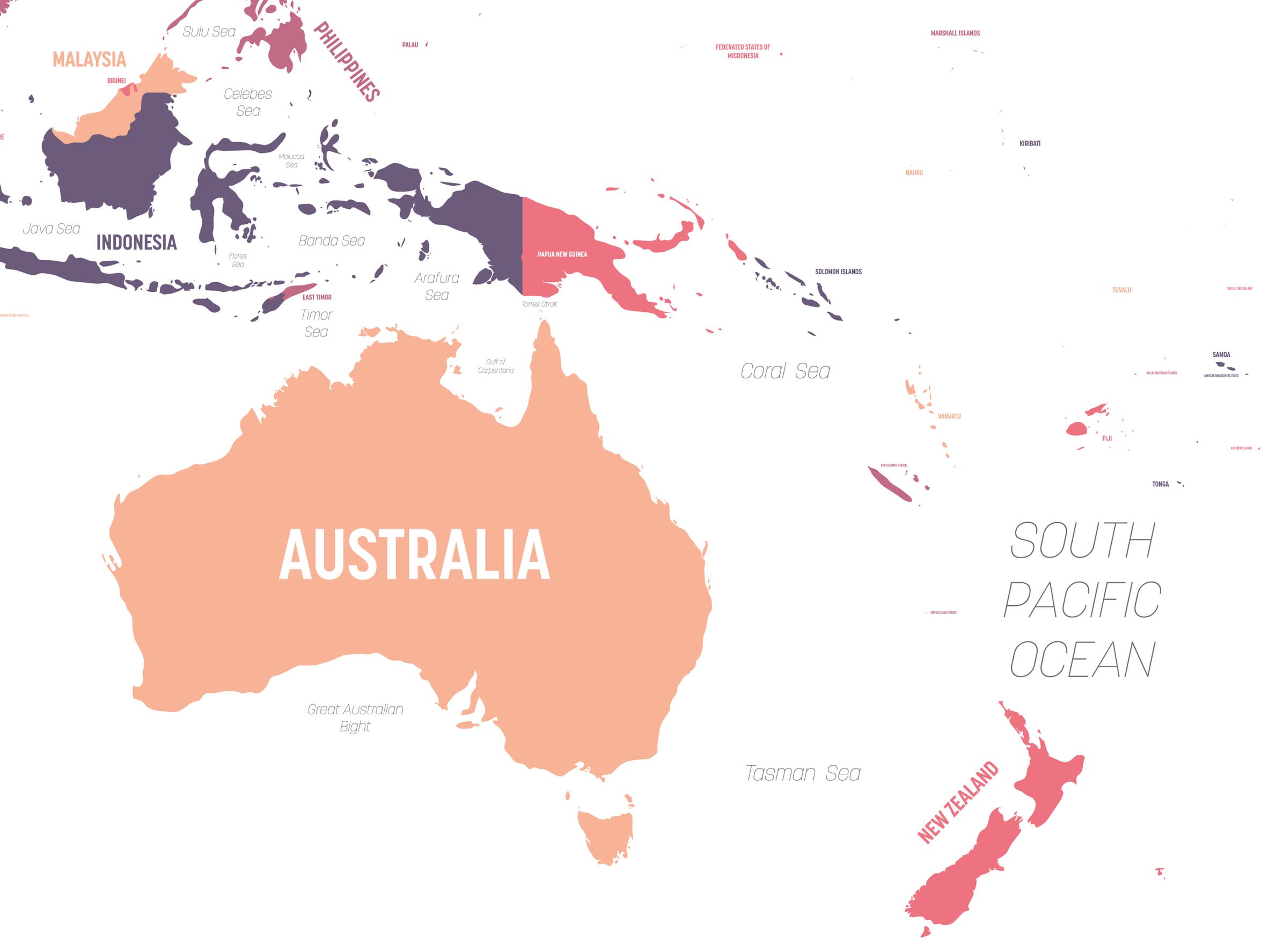 Australia Oceania Maps | Mappr