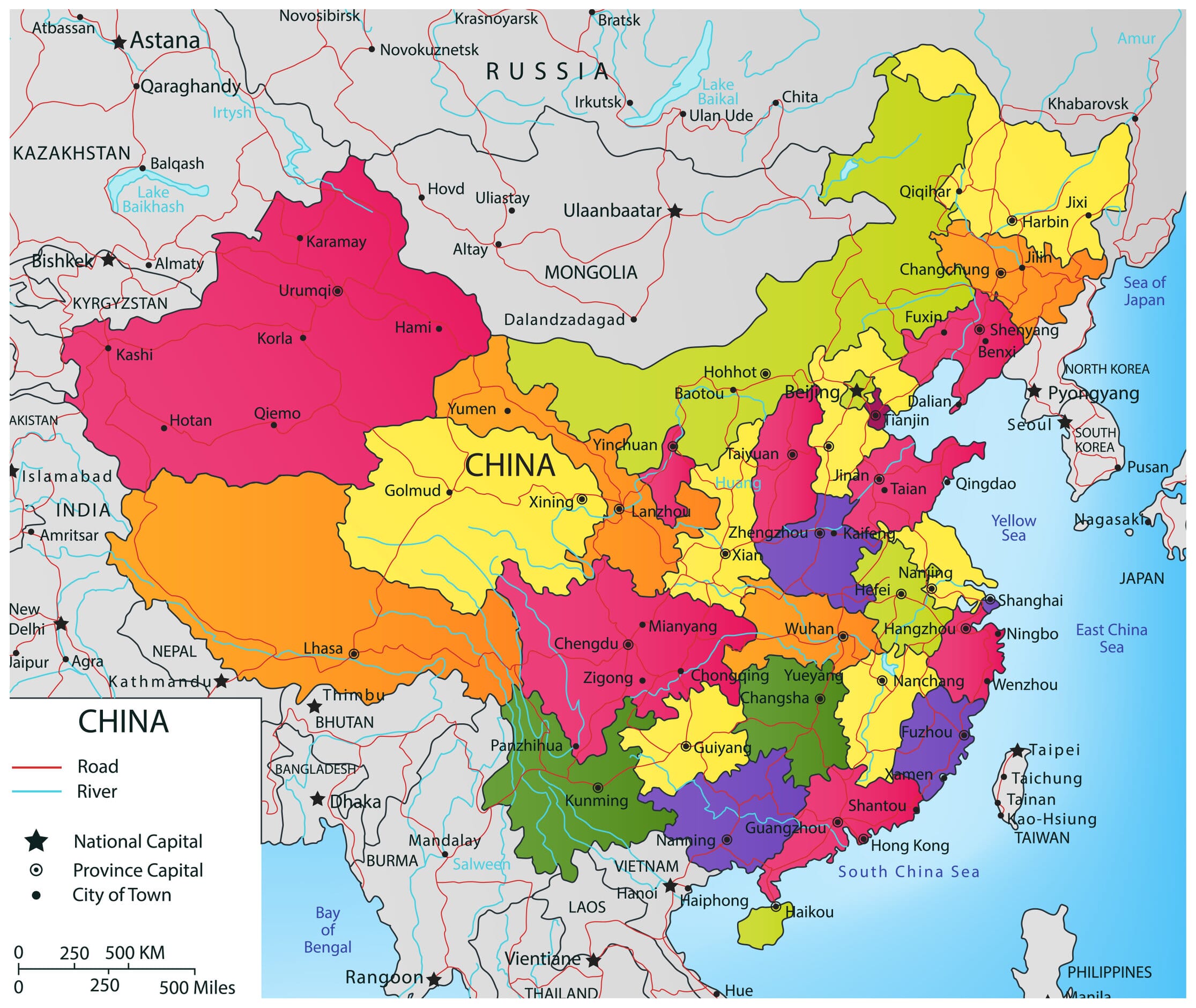 China Political Map | Mappr