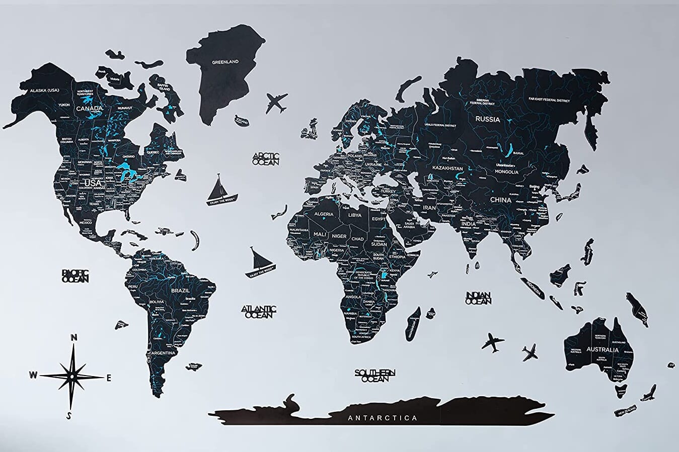 12 Best World Map Wall Art Options | Mappr