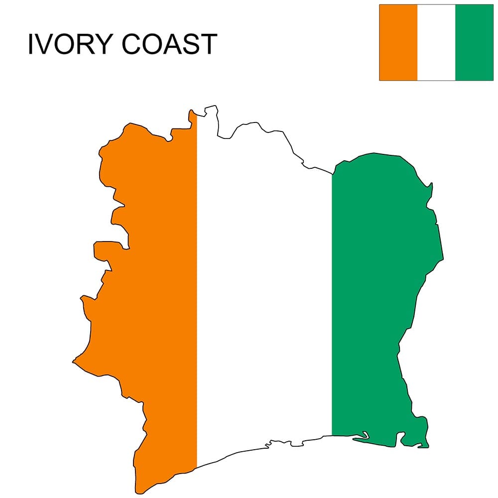 Ivory Coast Flag Map and Meaning | Mappr