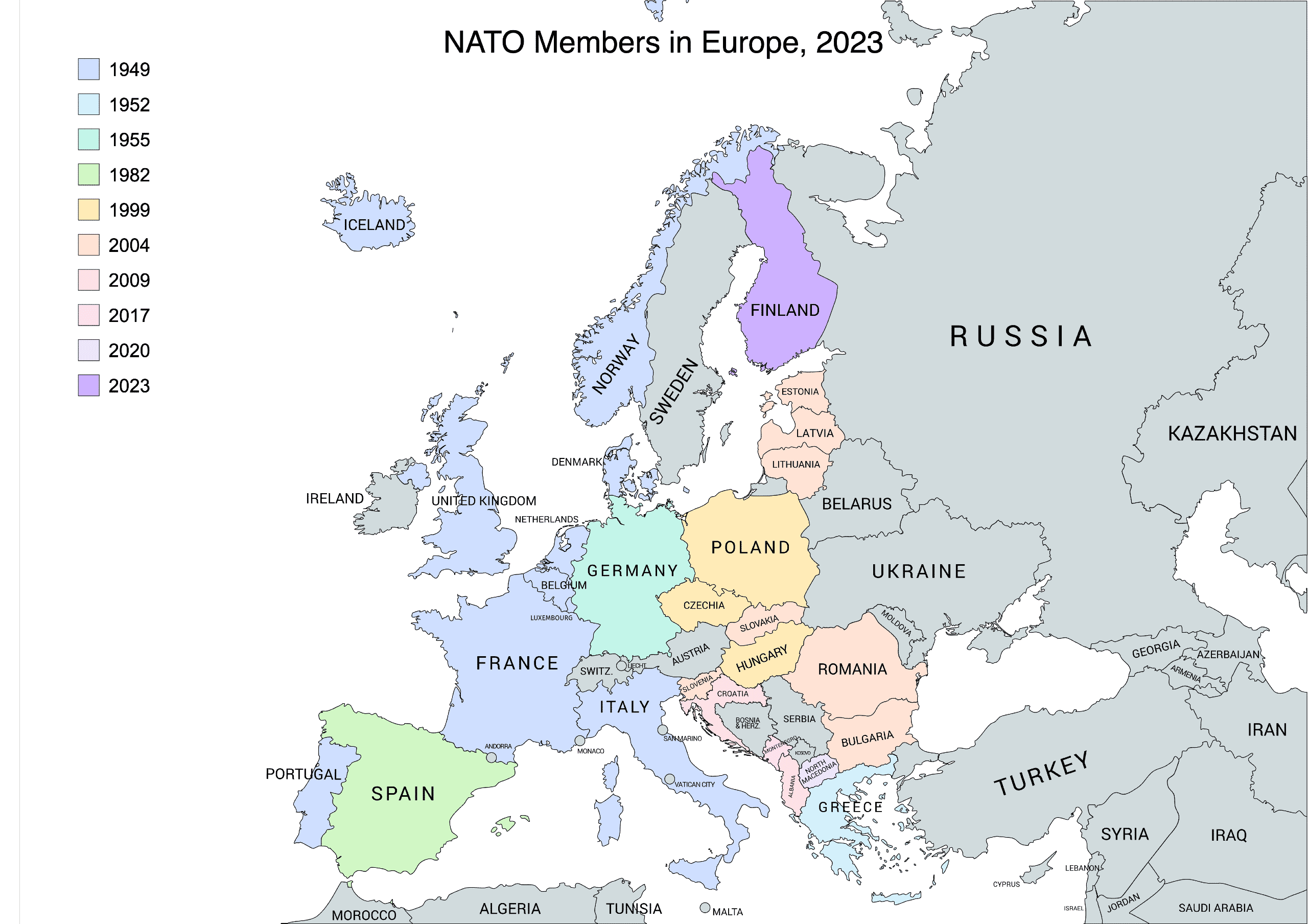 North Atlantic Treaty Organization (NATO)/NATO Map | Mappr