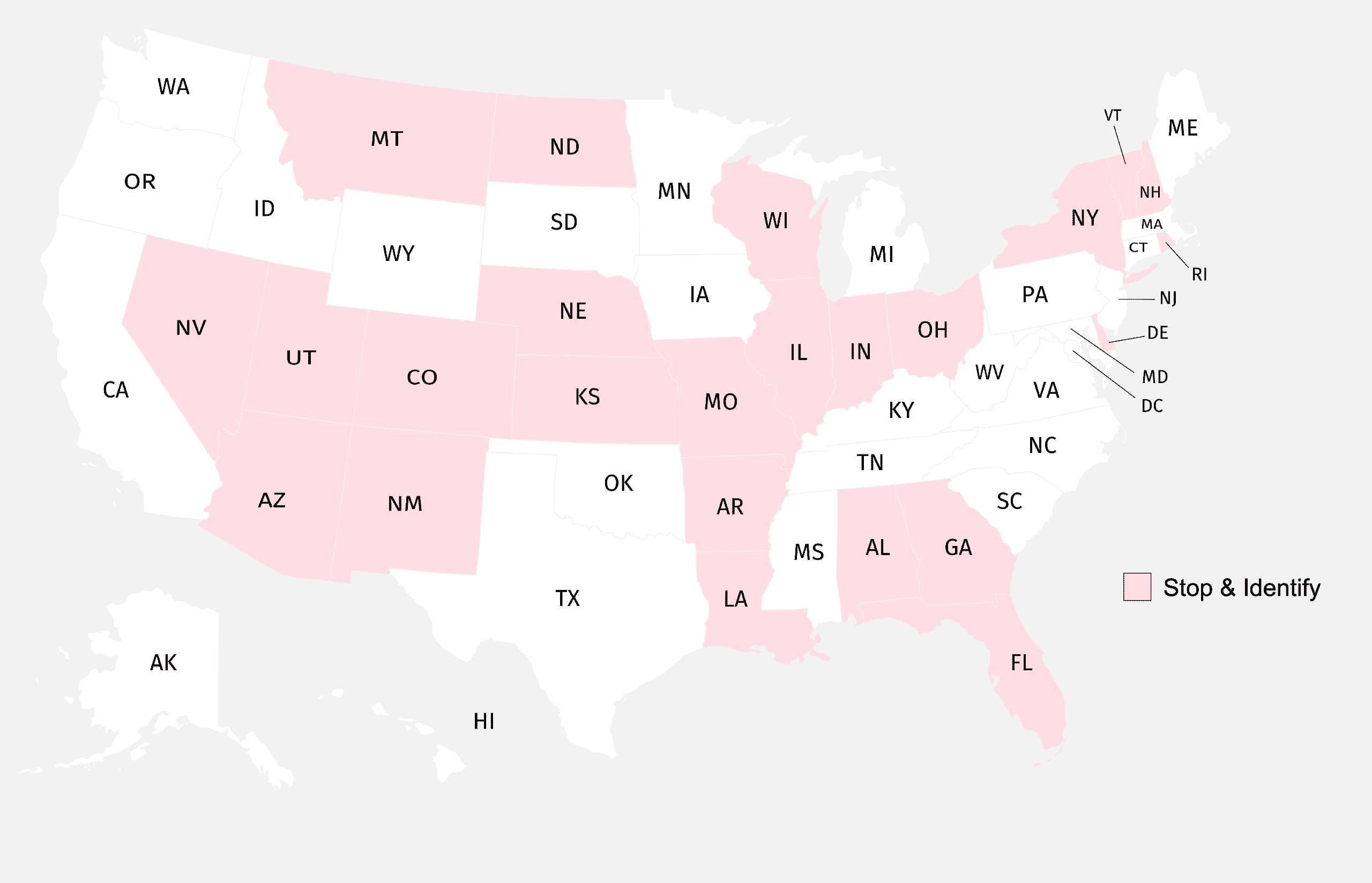 Stop and ID States Map | Mappr