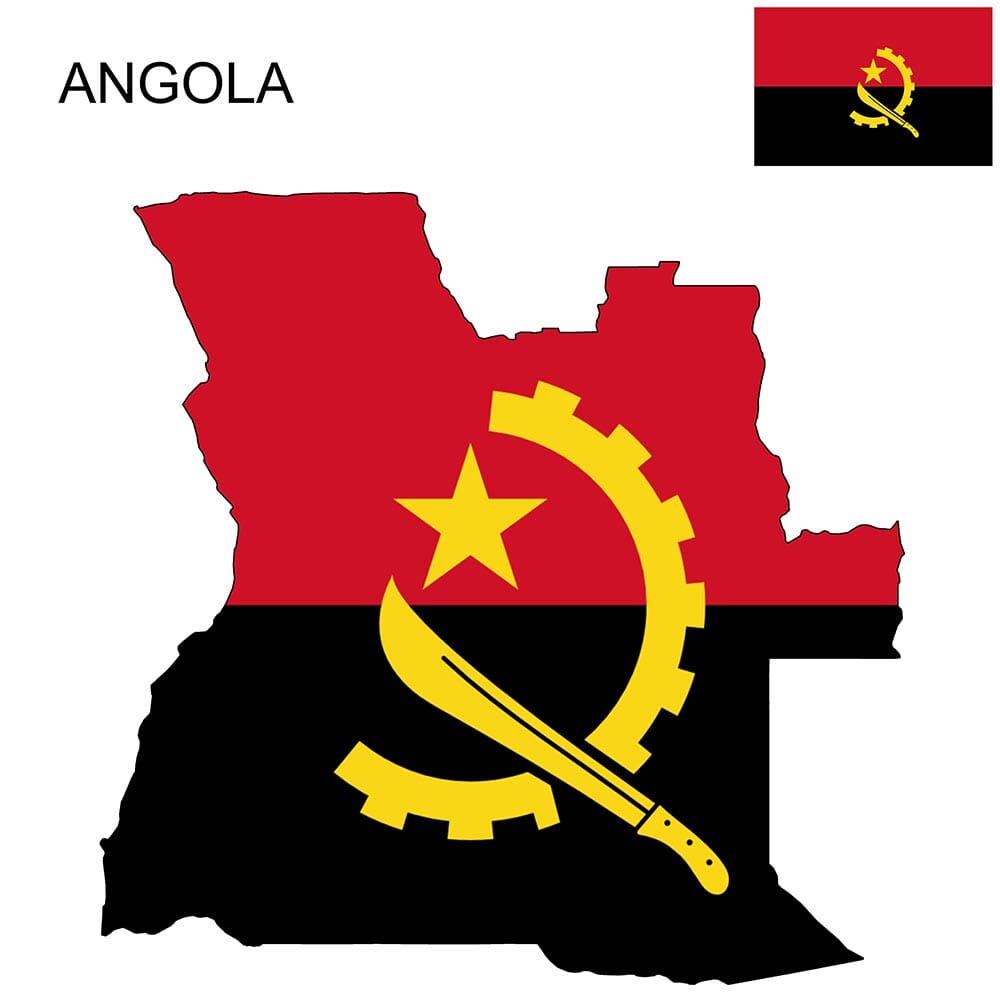 Angola Flag Map and Meaning | Mappr