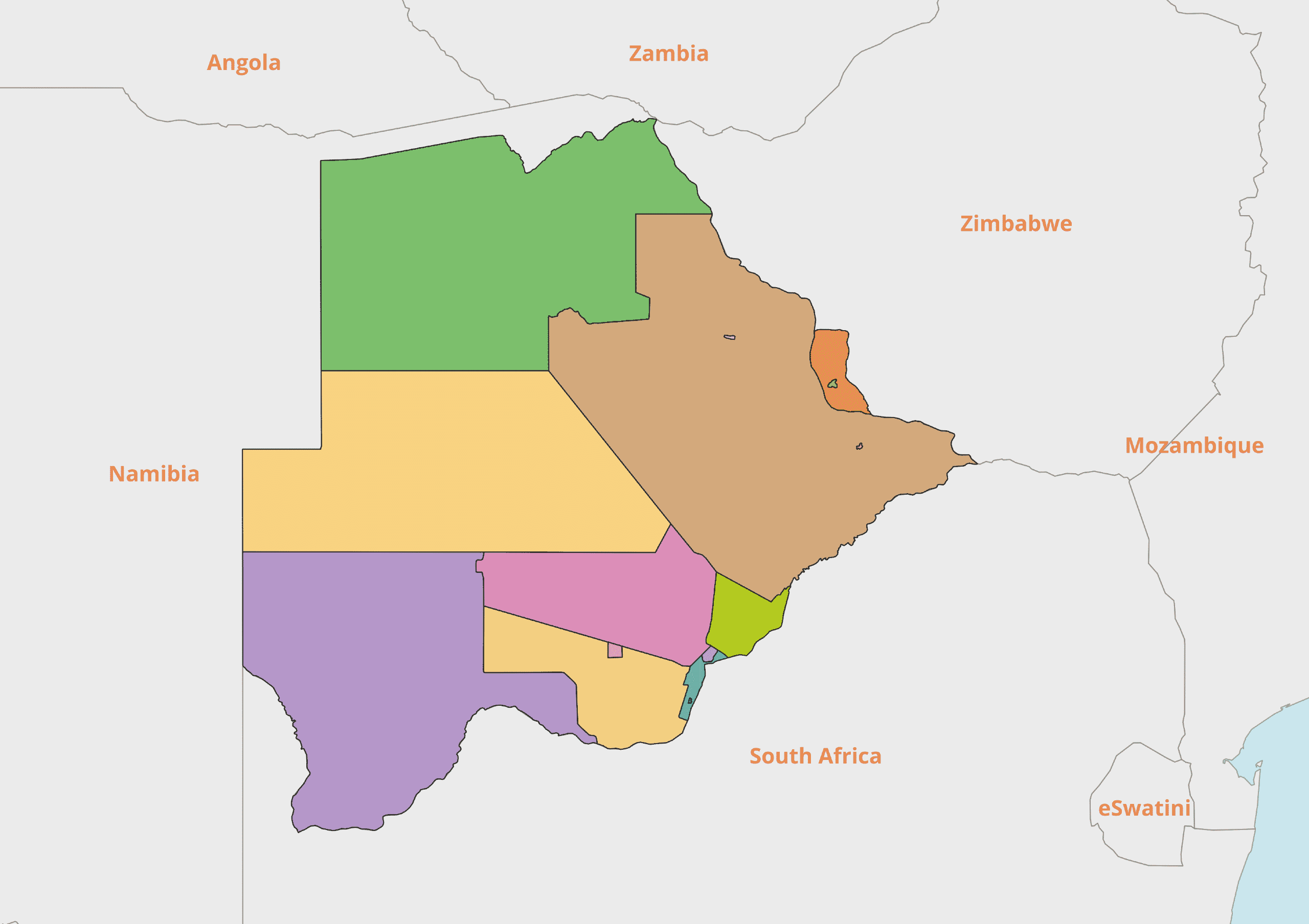 Districts of Botswana | Mappr