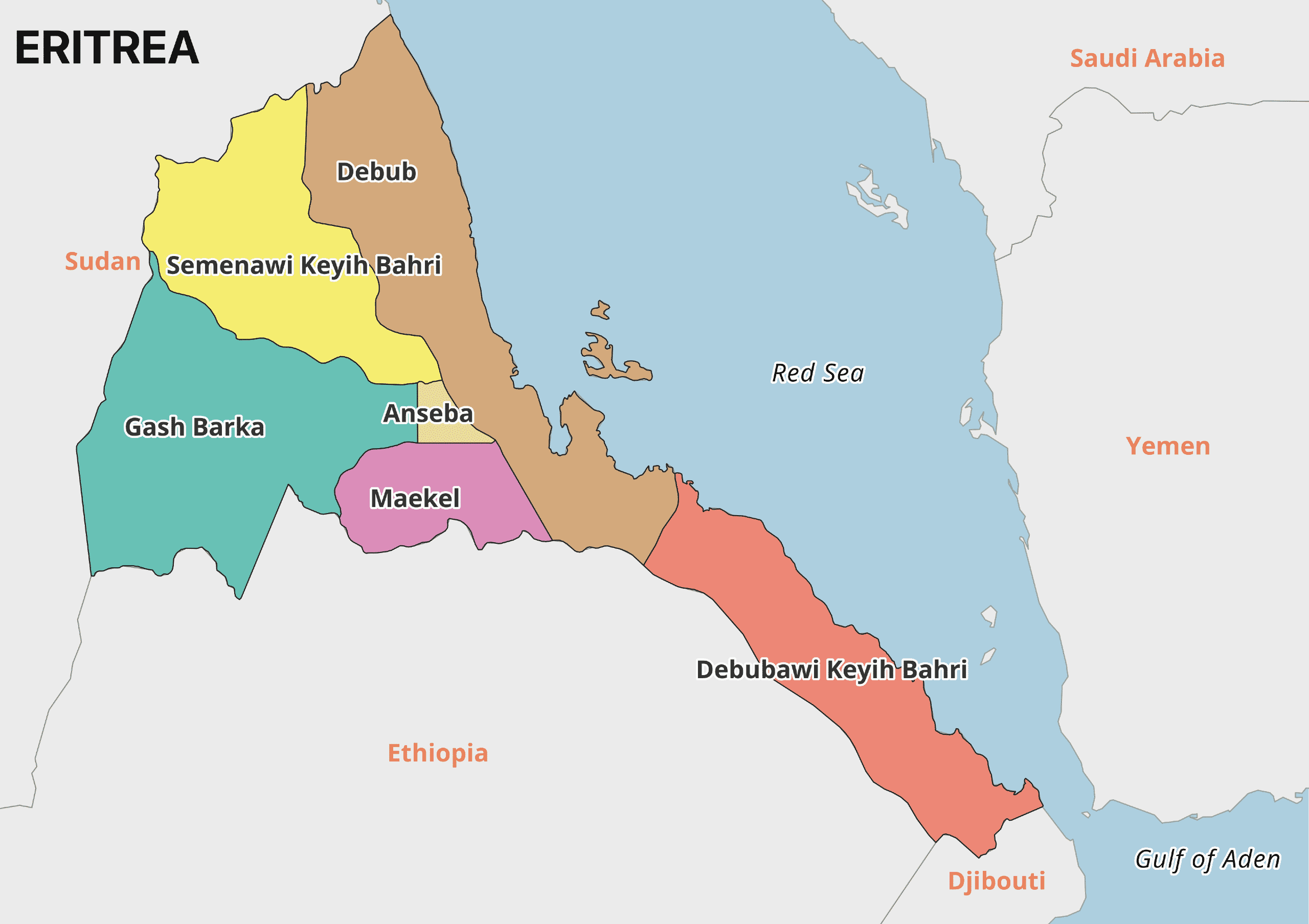 Regions of Eritrea | Mappr