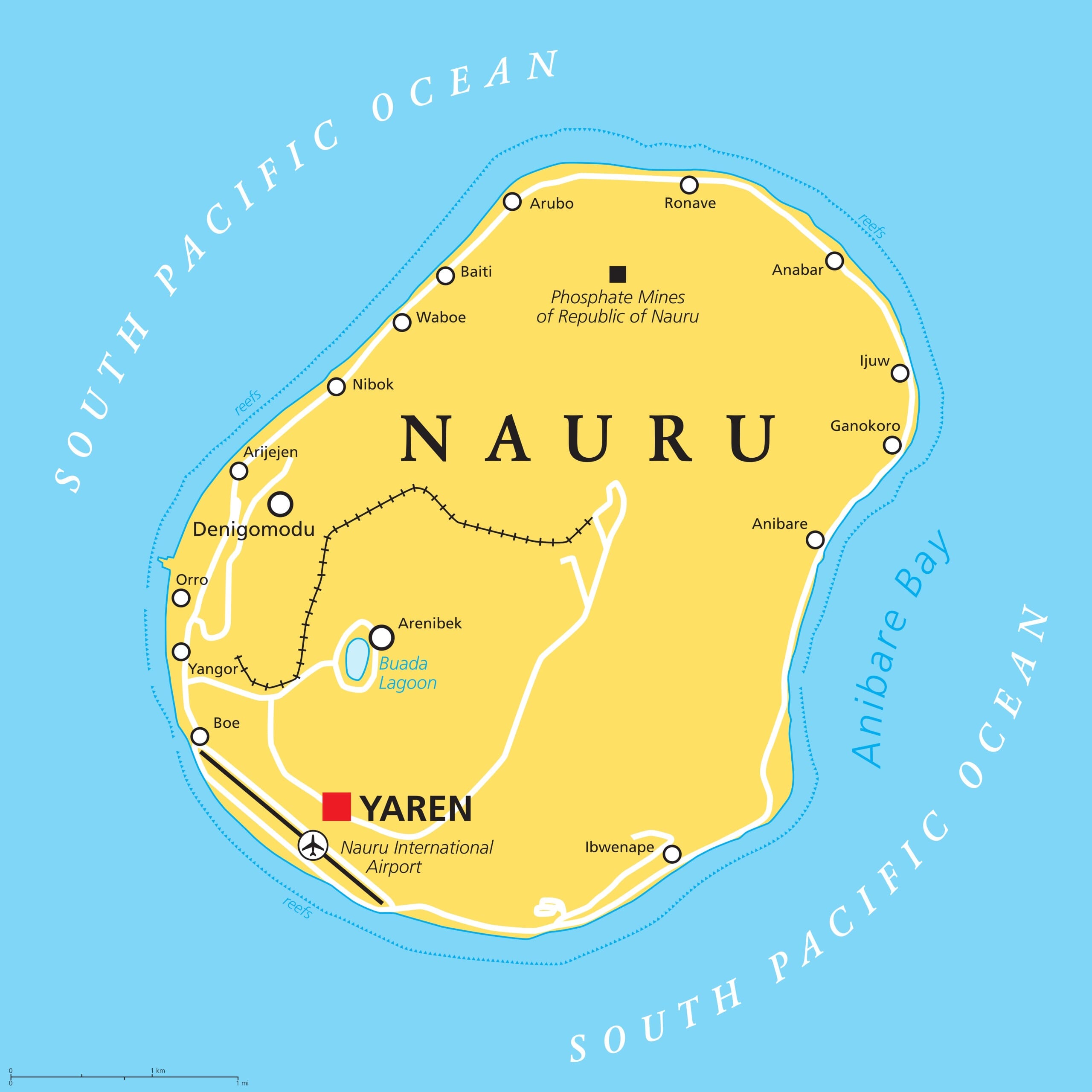 What is the capital of Nauru? | Mappr