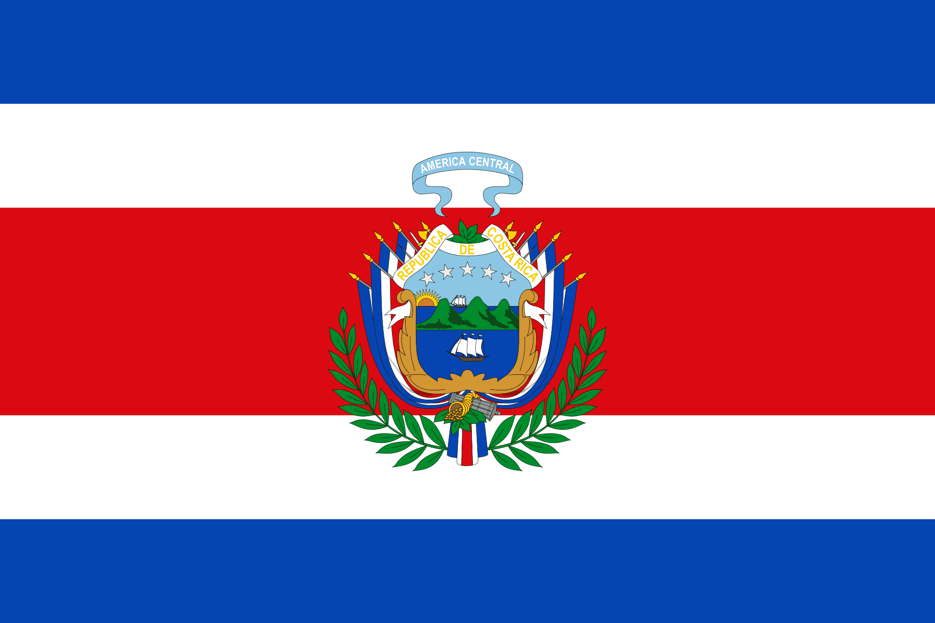 🇨🇷 Costa Rica Flag Unveiled: Colors, Meaning, Coat of Arms, Flag Map ...