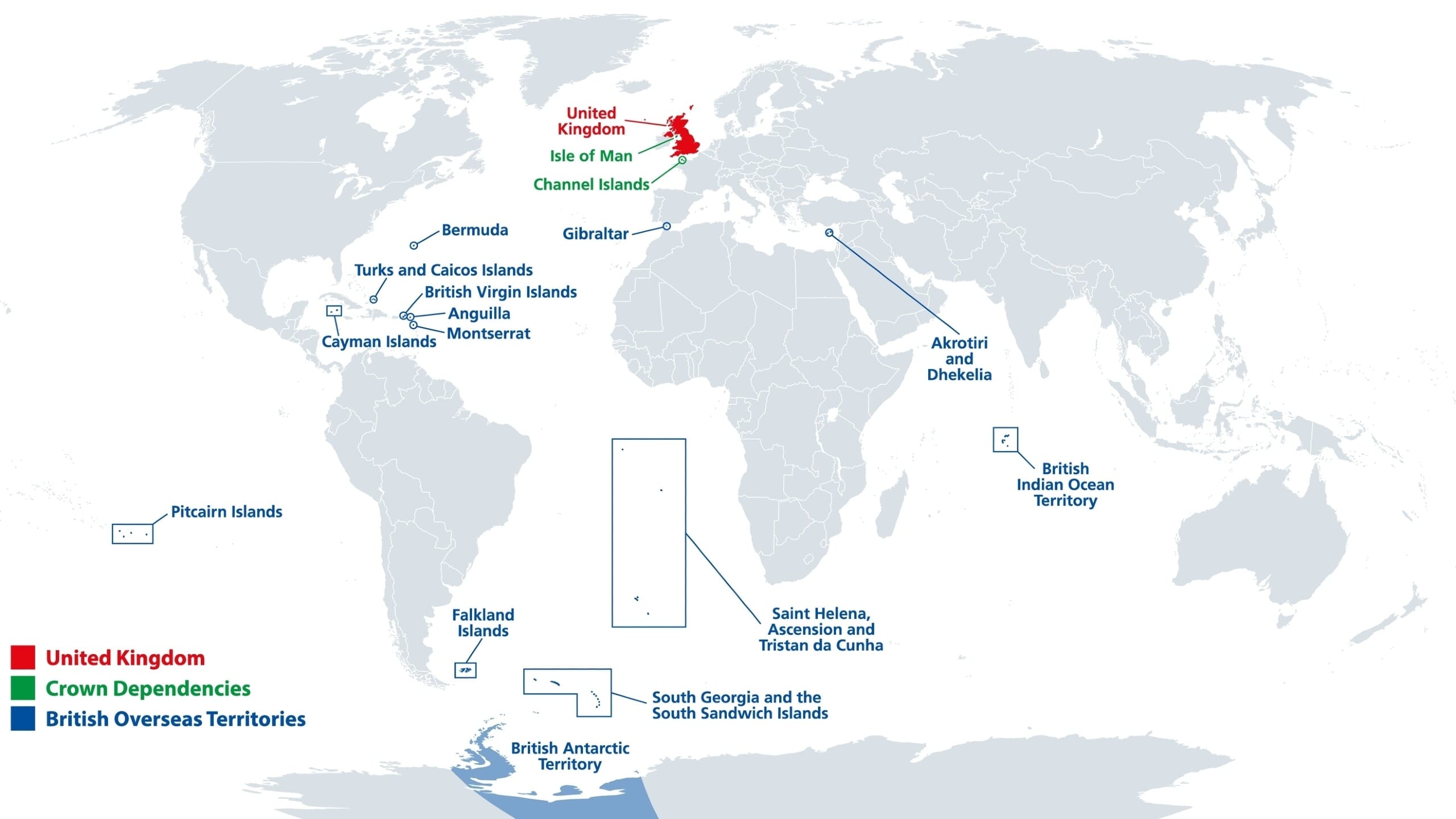 British Overseas Territories Map | Mappr