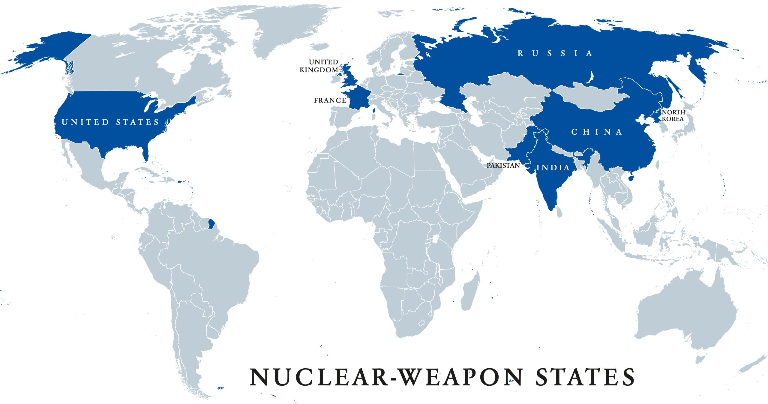 Map of Countries with Nuclear Weapons | Mappr