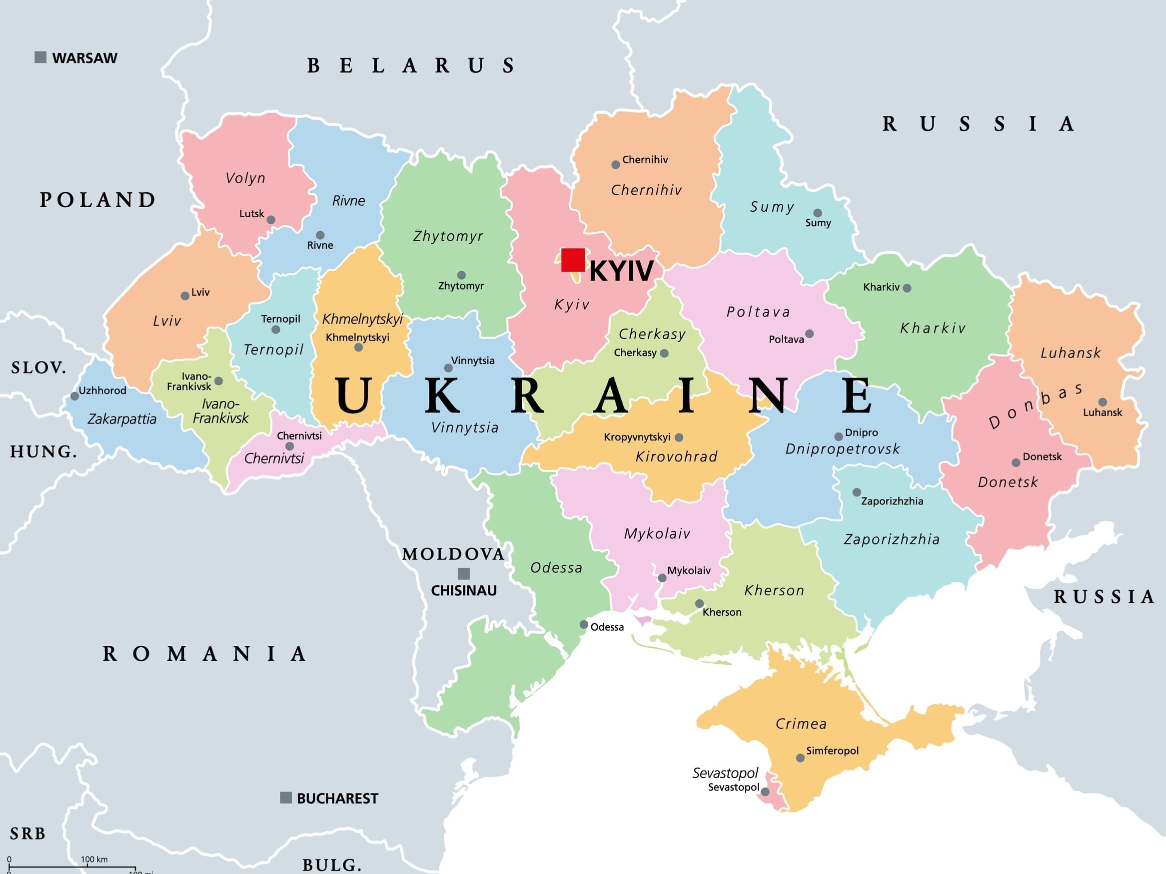 Oblasts of Ukraine (27 Administrative Regions) | Mappr