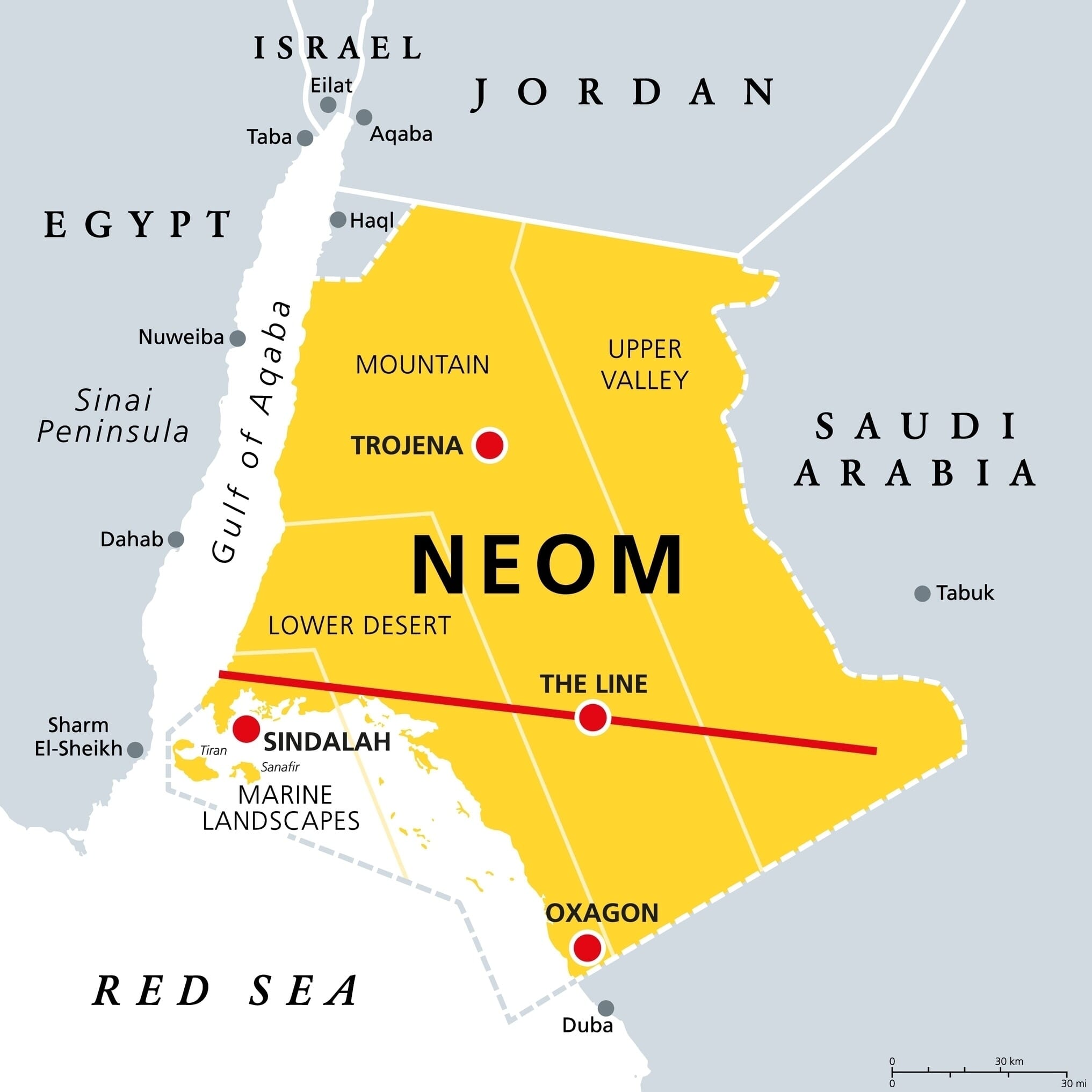 Where is Neom? A Glimpse into Saudi Arabia's Futuristic City | Mappr