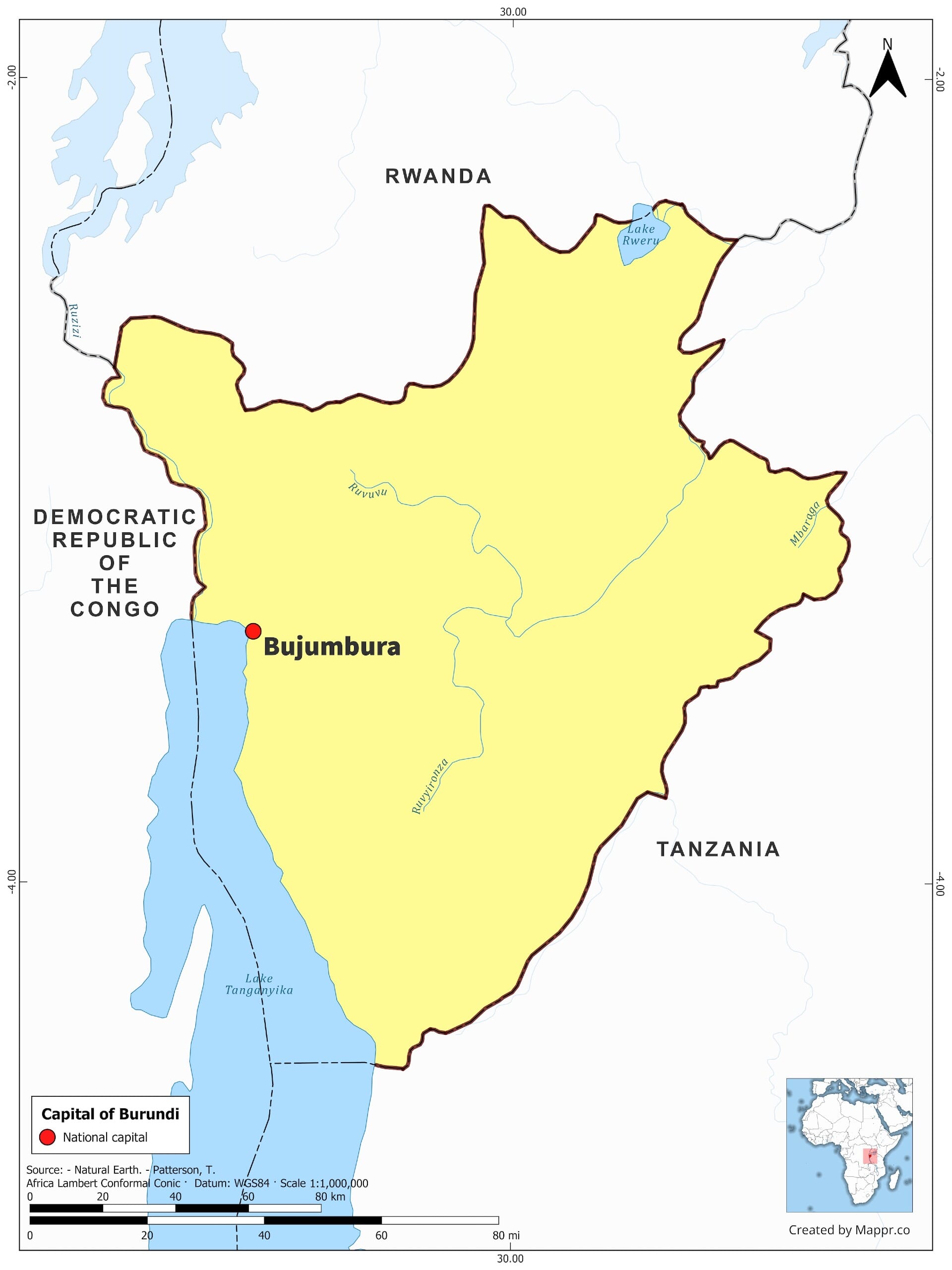 What is the Capital of Burundi? | Mappr