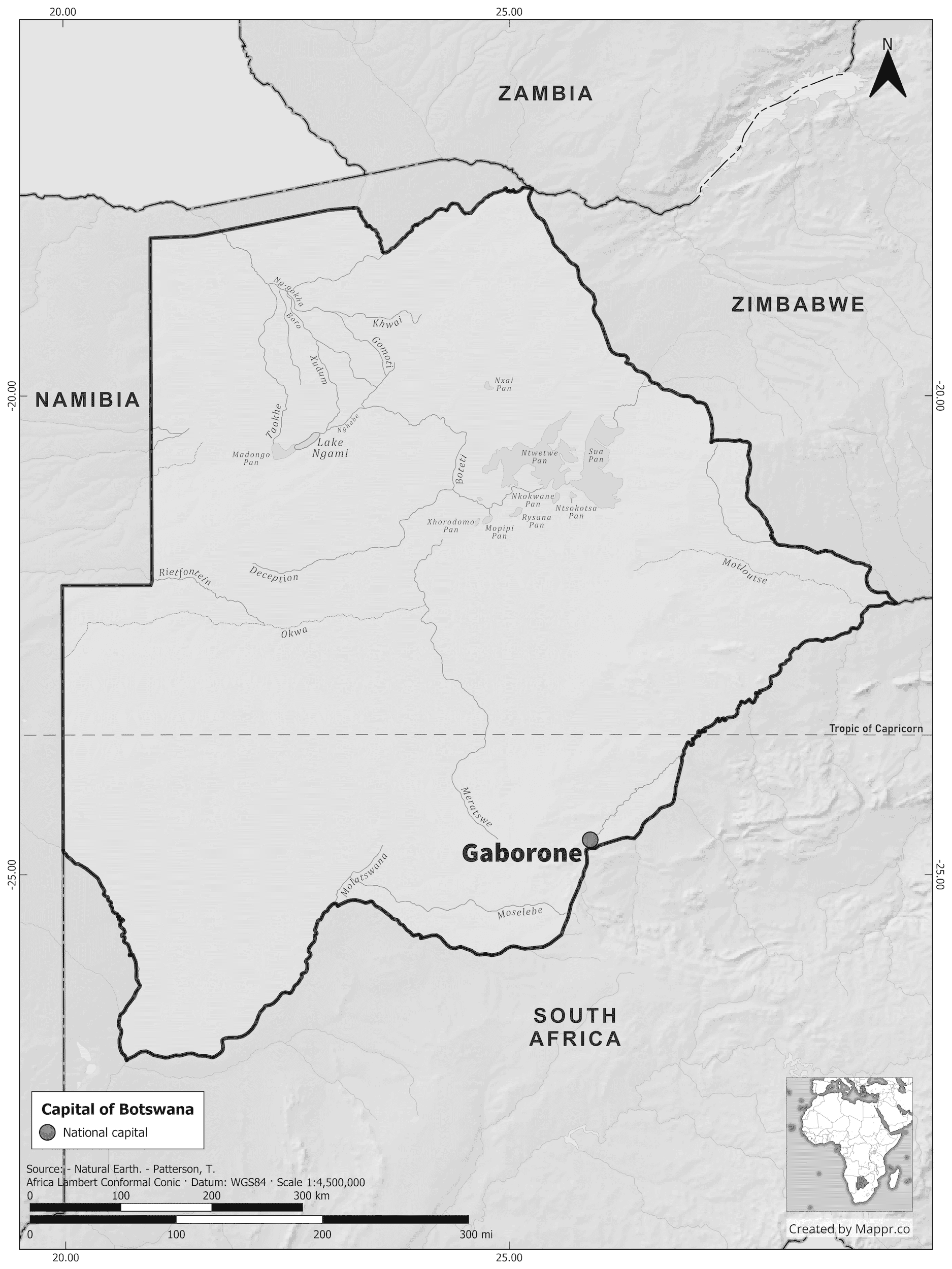 Botswana Maps | Mappr