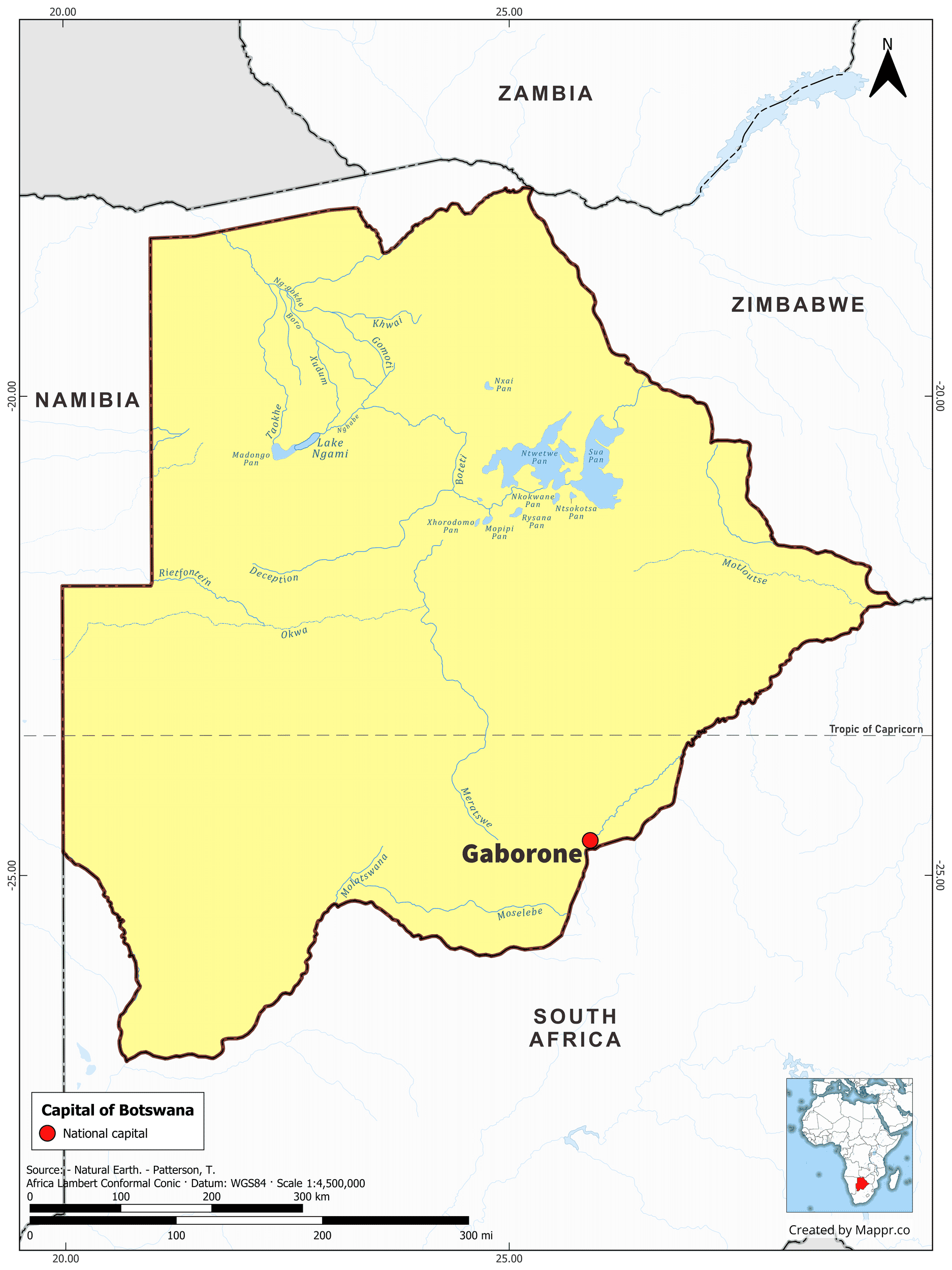 Botswana Maps | Mappr