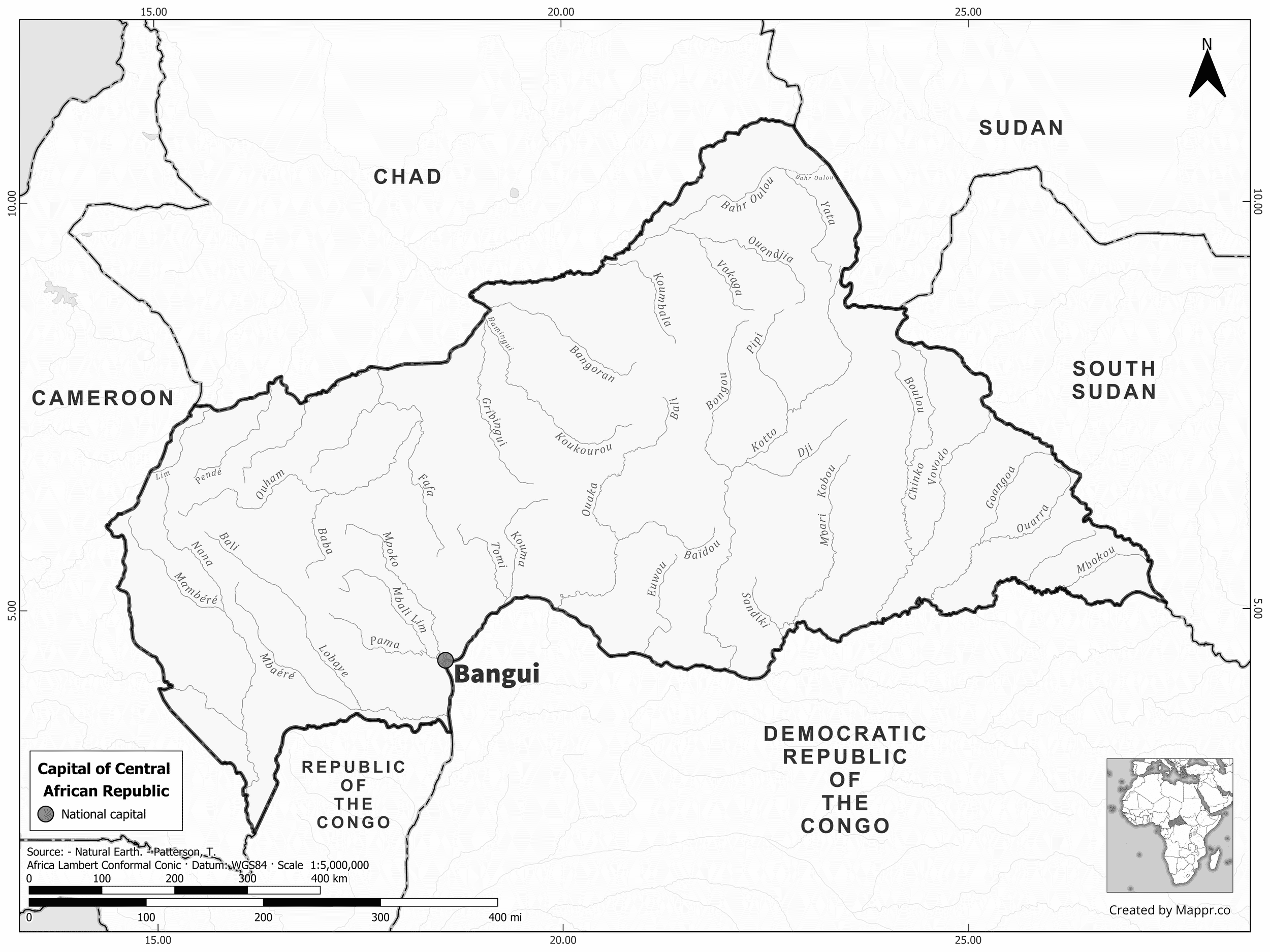 Central African Republic Maps | Mappr