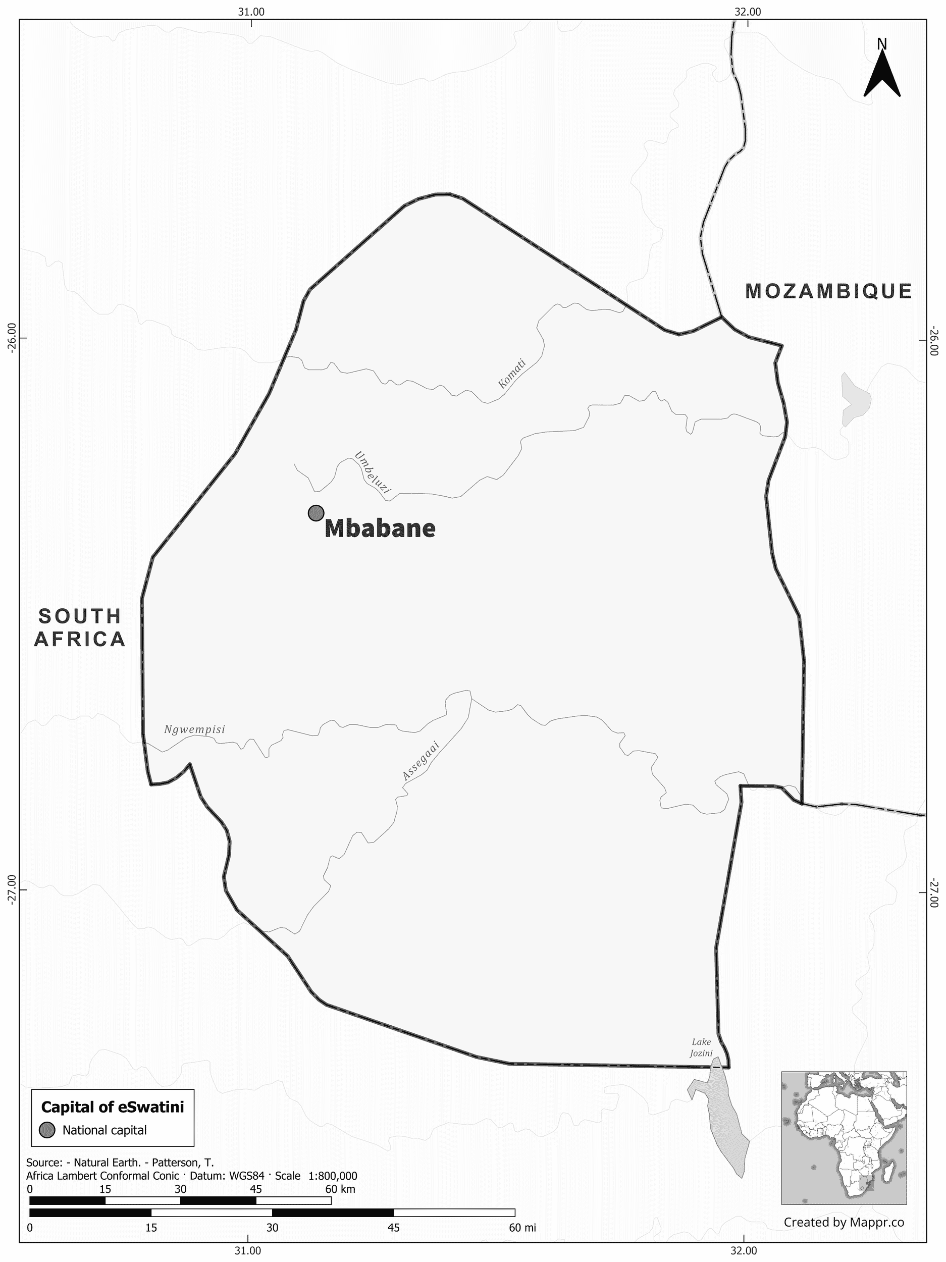 Eswatini Maps | Mappr