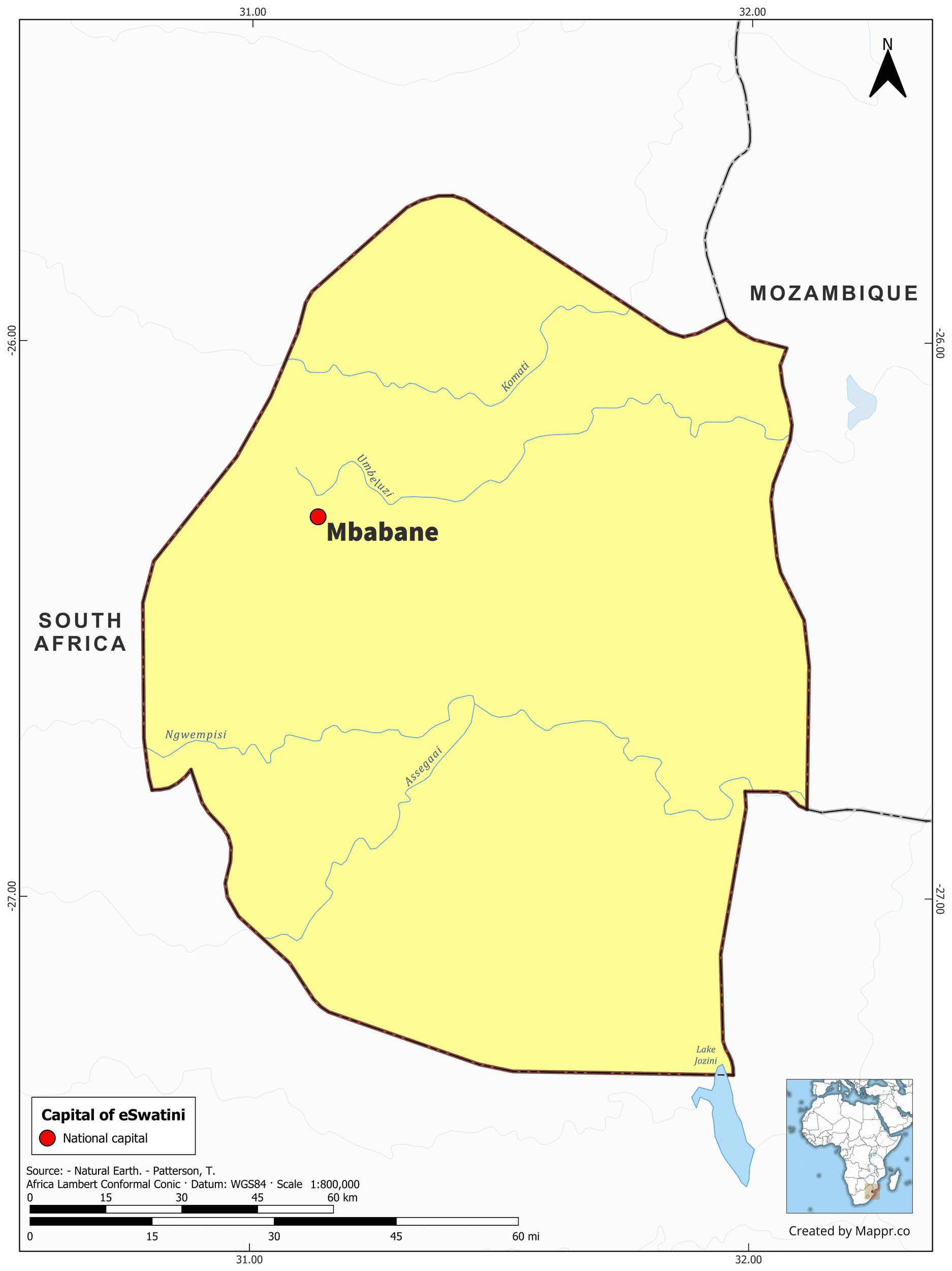 Eswatini Maps | Mappr