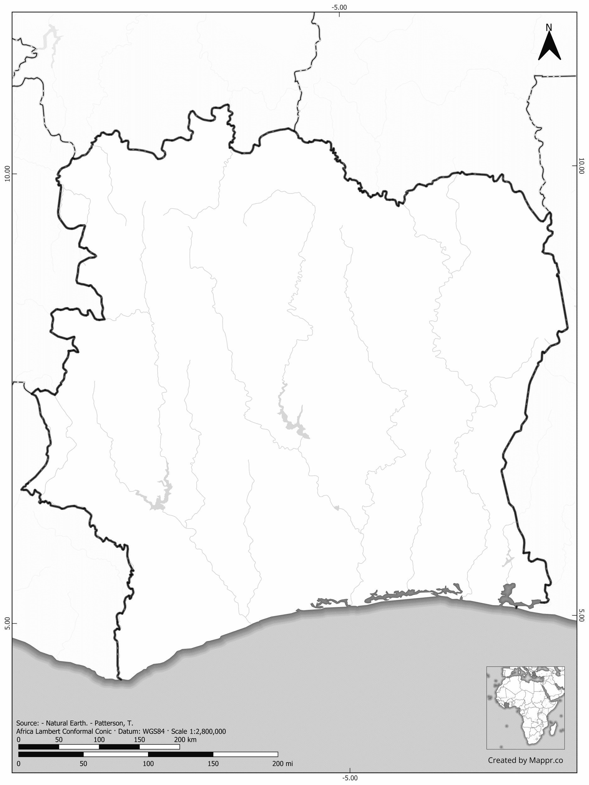 Ivory Coast Maps | Mappr