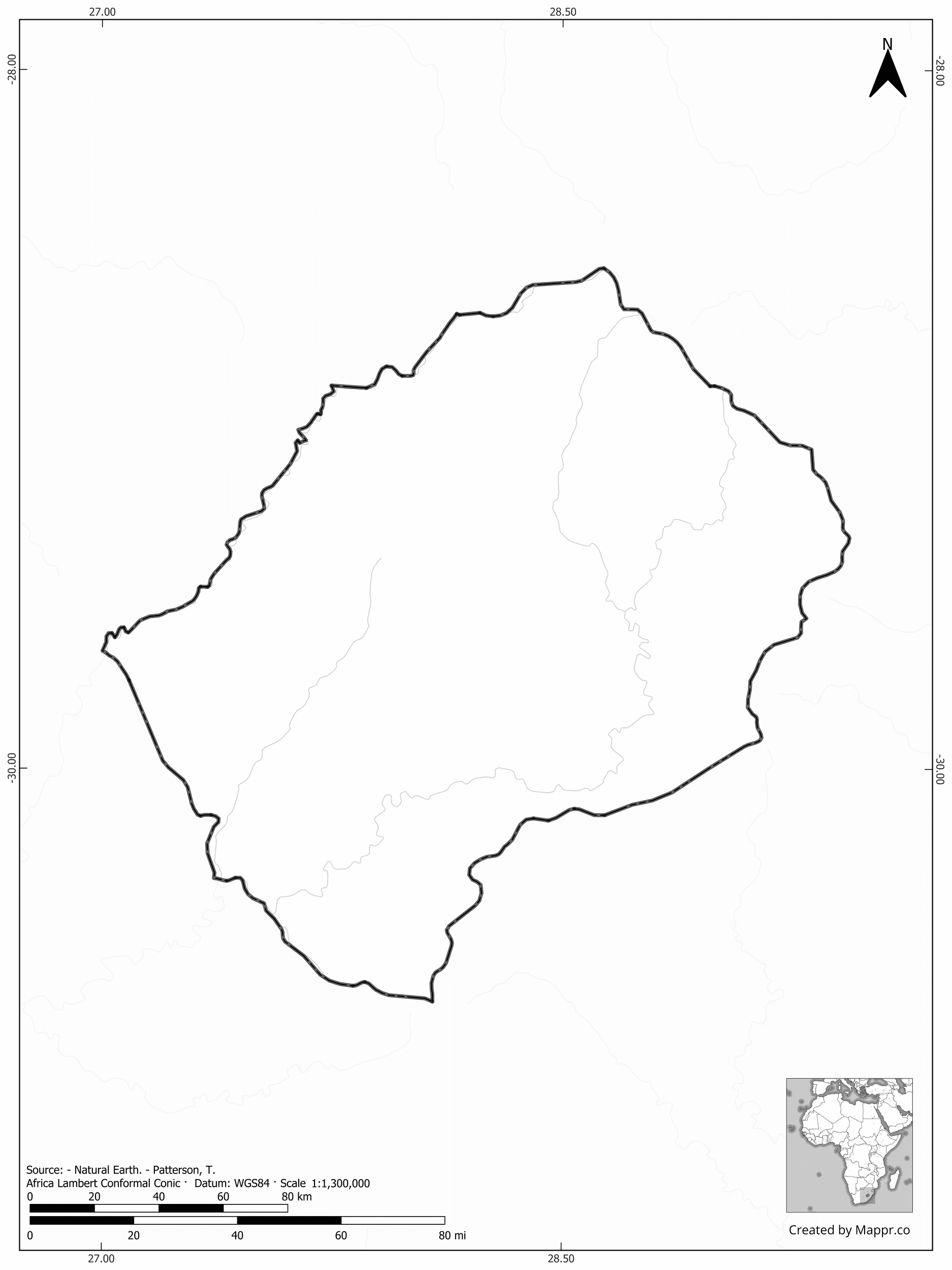 Lesotho Maps | Mappr