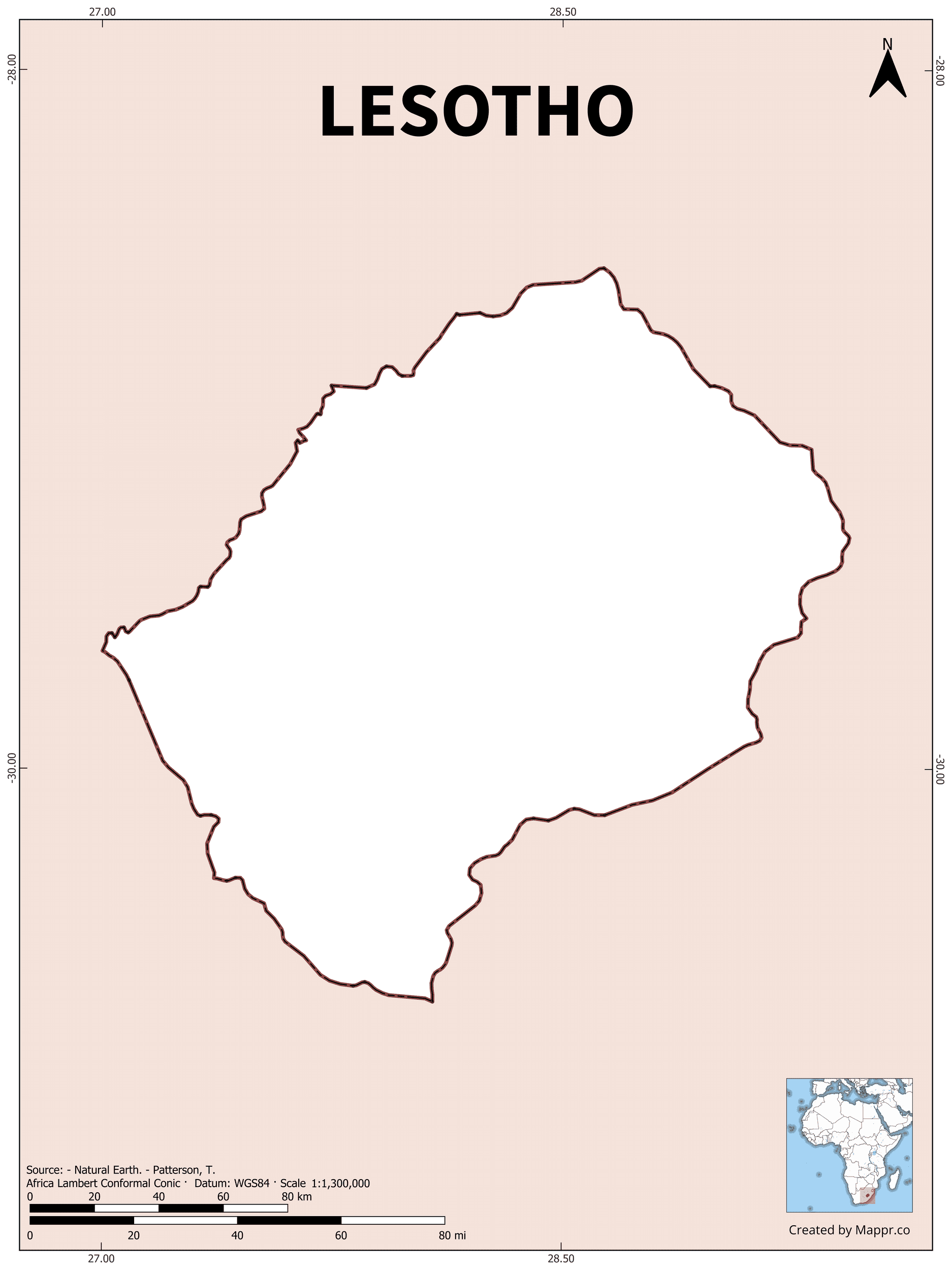 Lesotho Maps | Mappr
