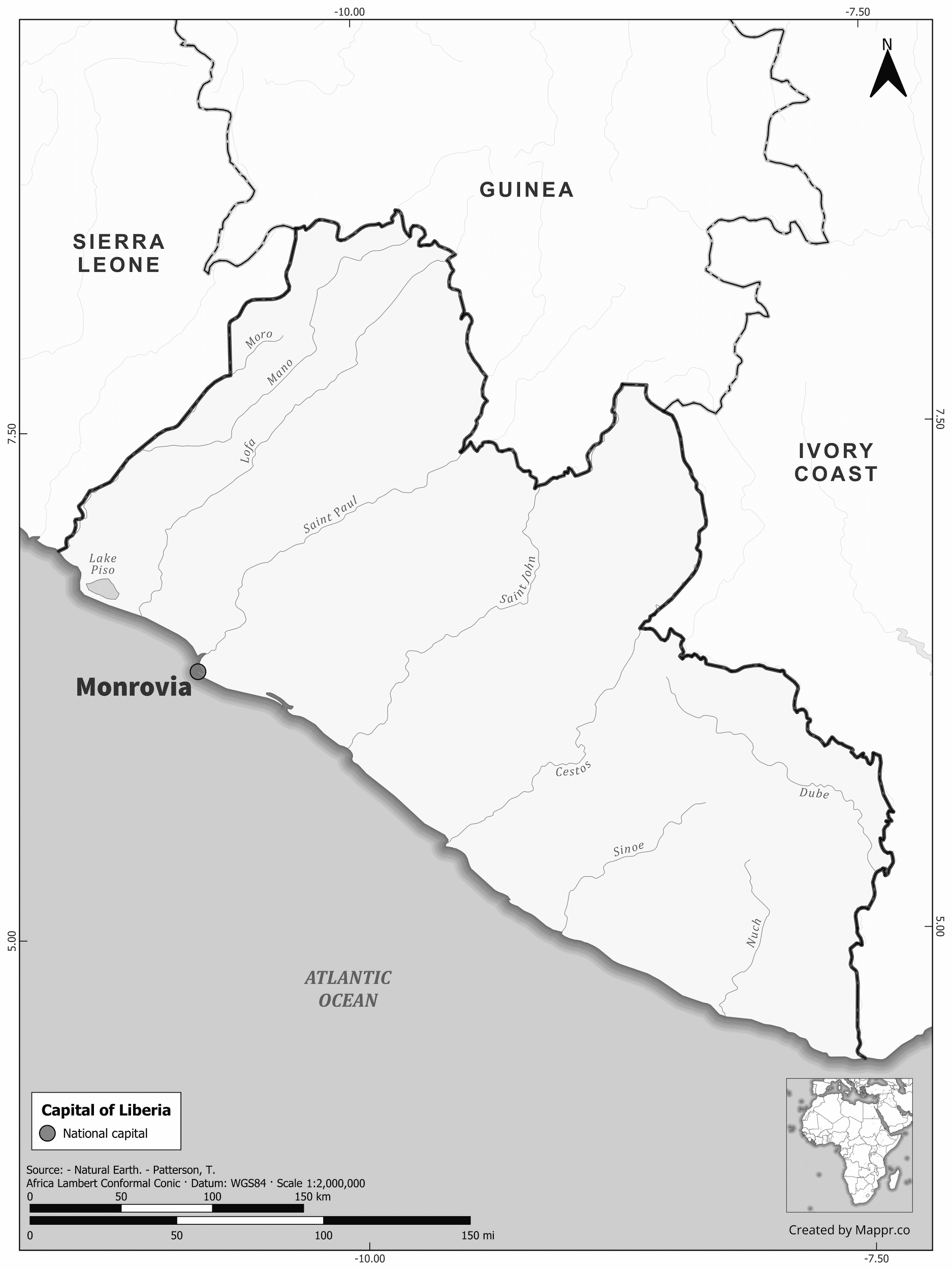 Liberia Maps | Mappr