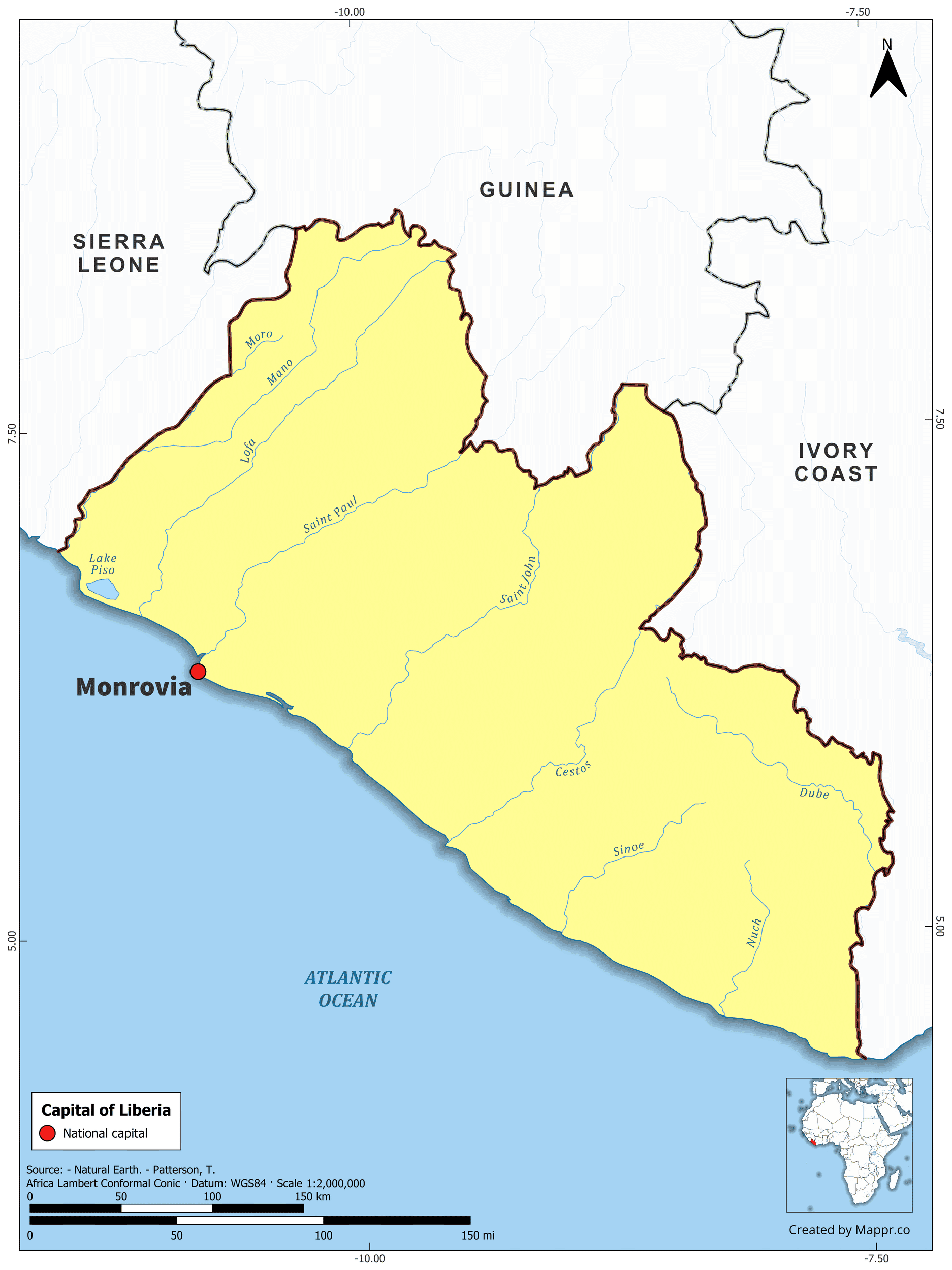Liberia Maps | Mappr