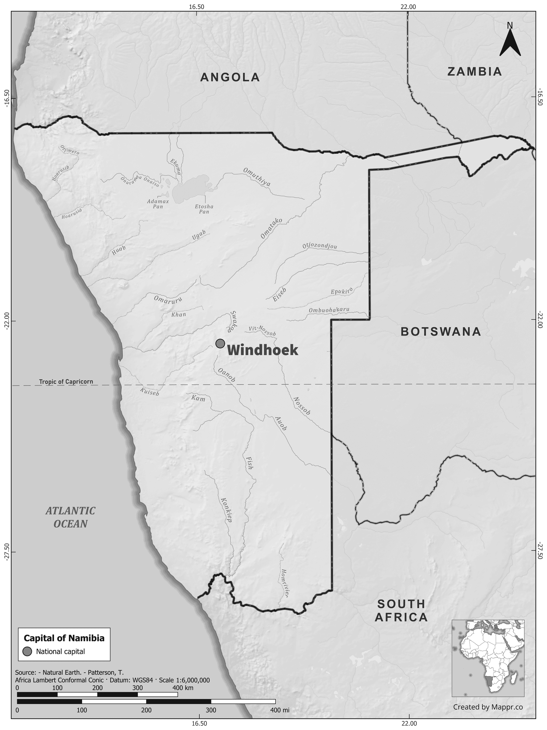 Namibia Maps | Mappr