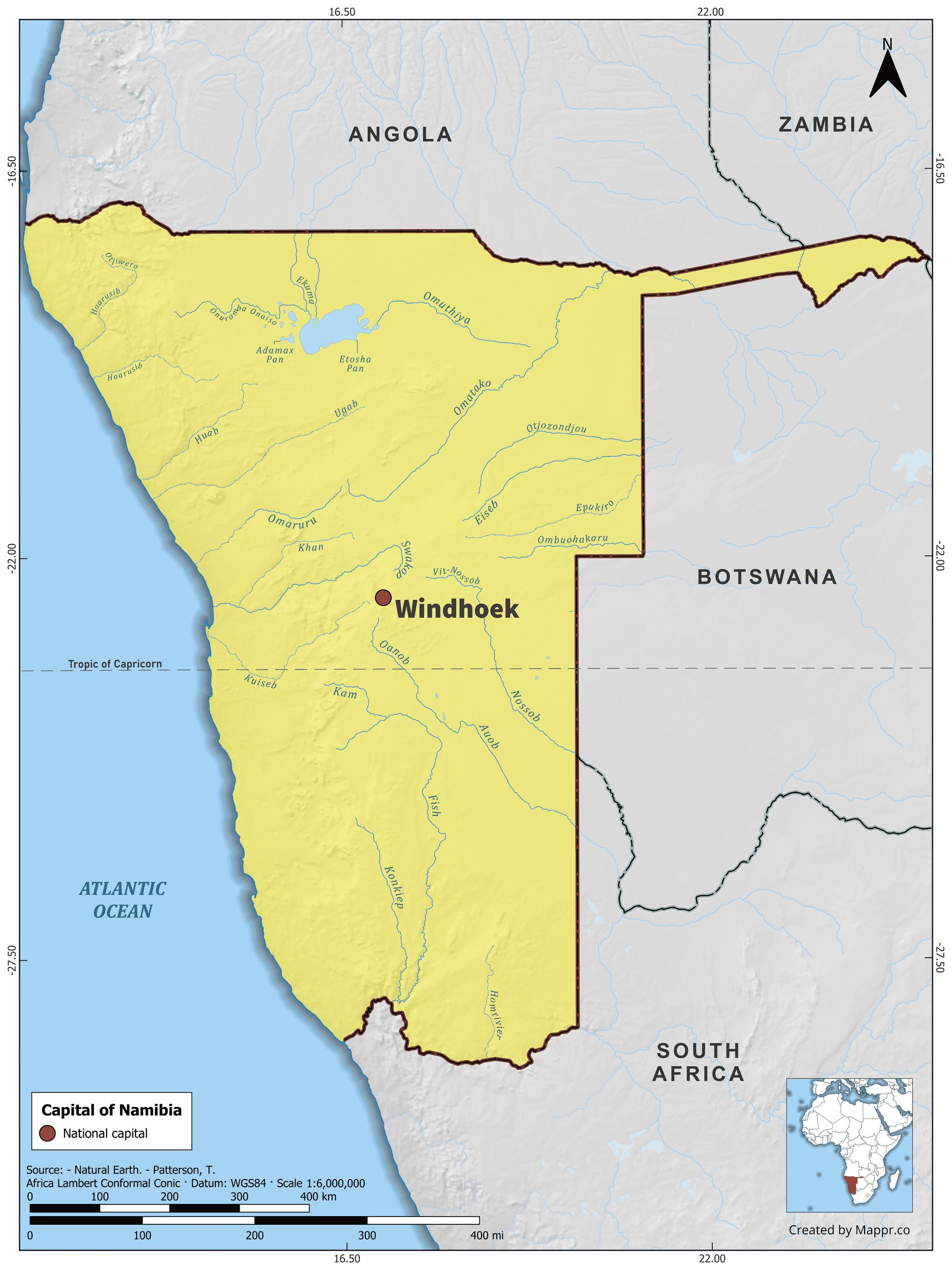 Namibia Maps | Mappr