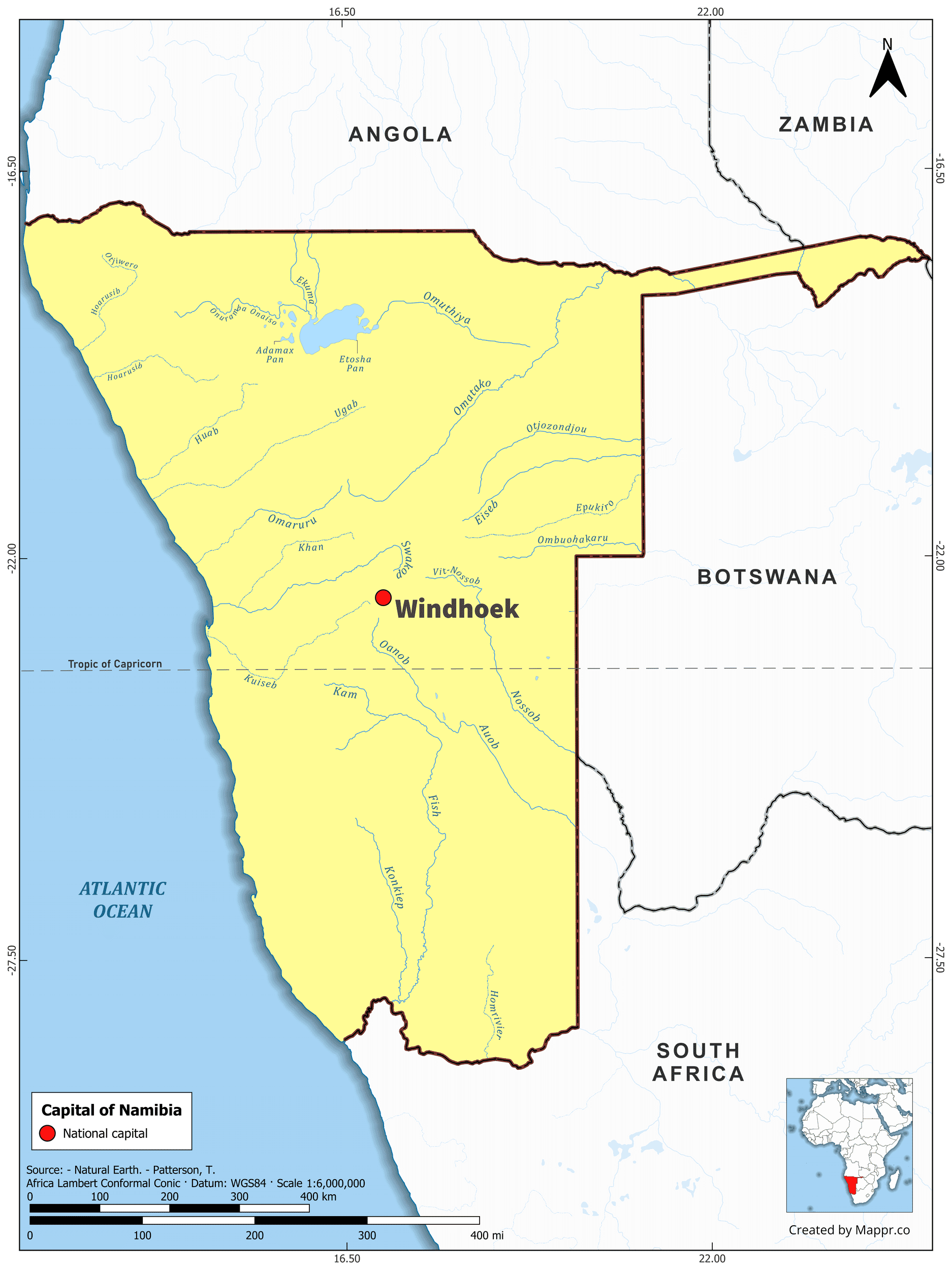 Namibia Maps | Mappr