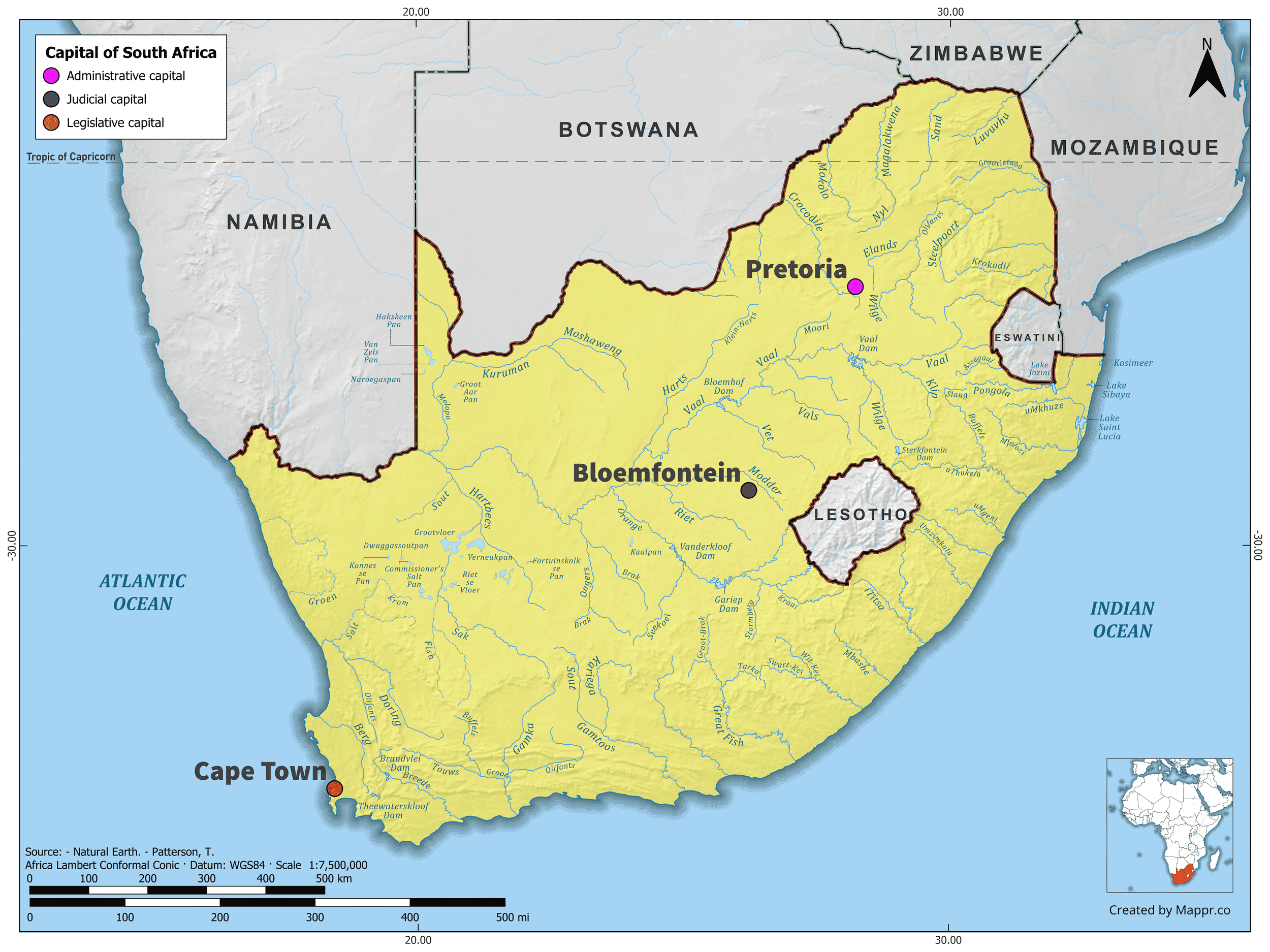 South Africa Maps | Mappr